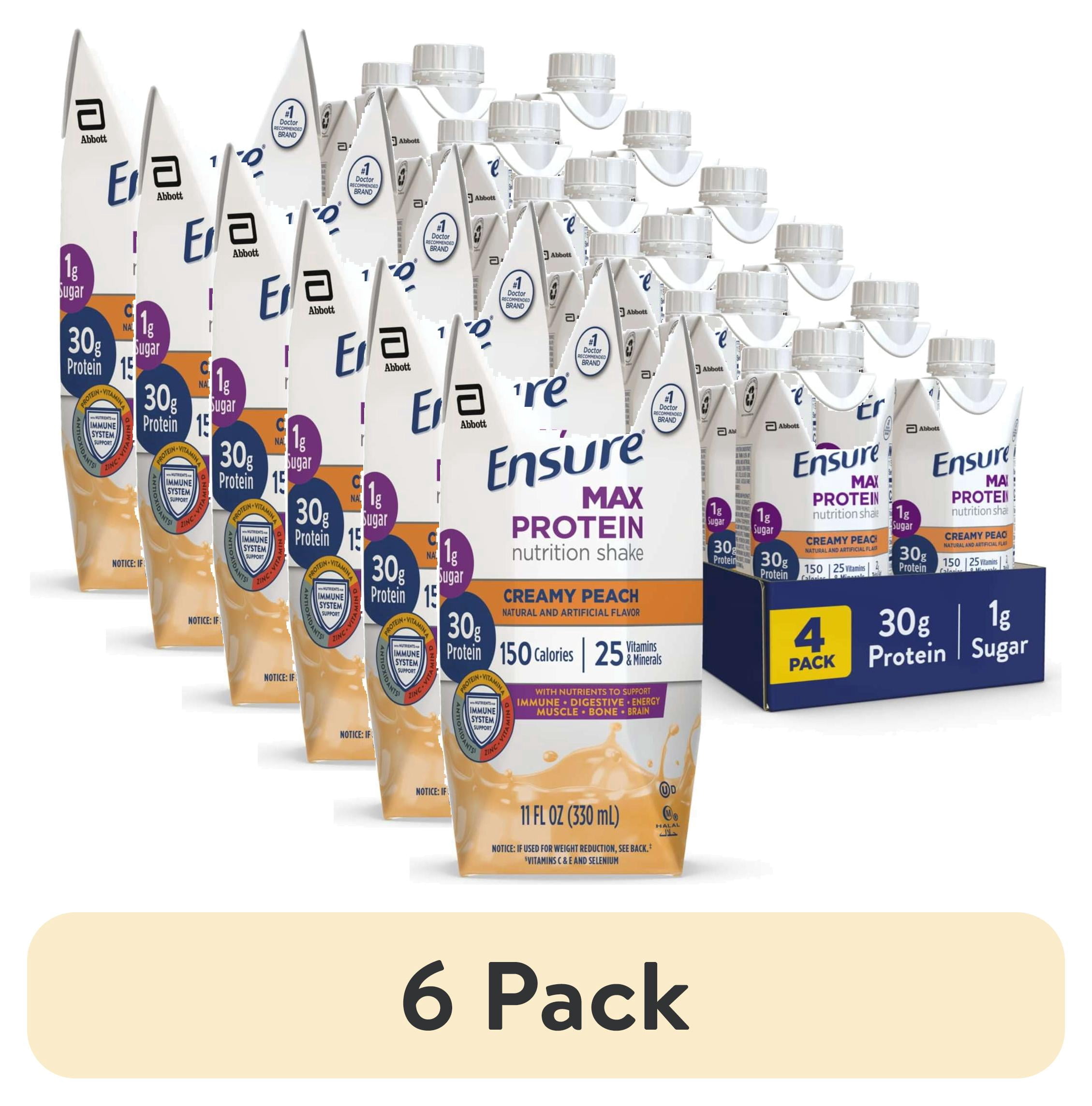 (6 pack) Ensure Max Protein Nutrition Shake, Creamy Peach, 11 fl oz, 4 ...
