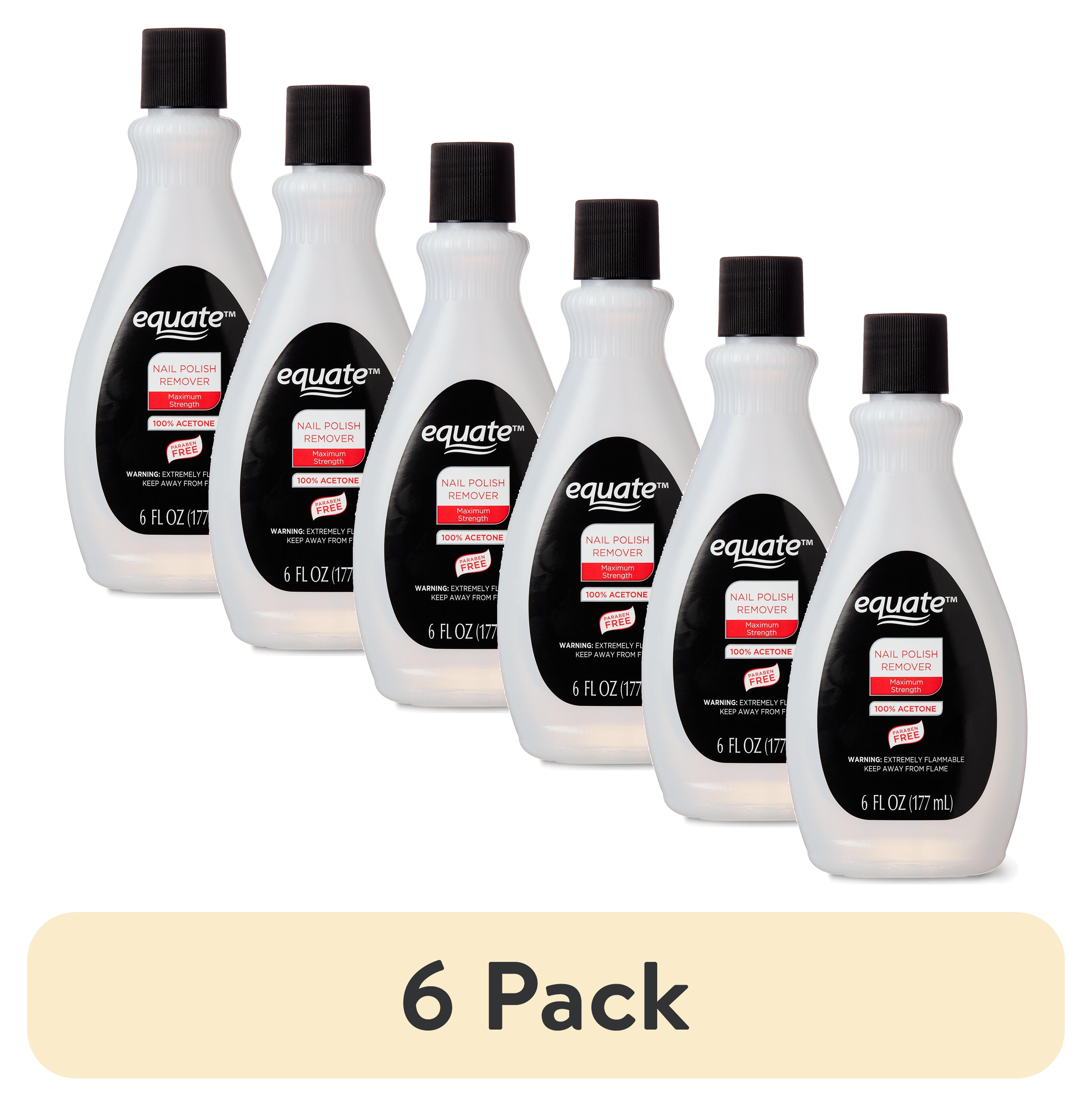 (6 pack) Equate Maximum 100% Acetone Nail Polish Remover, 6 fl oz ...
