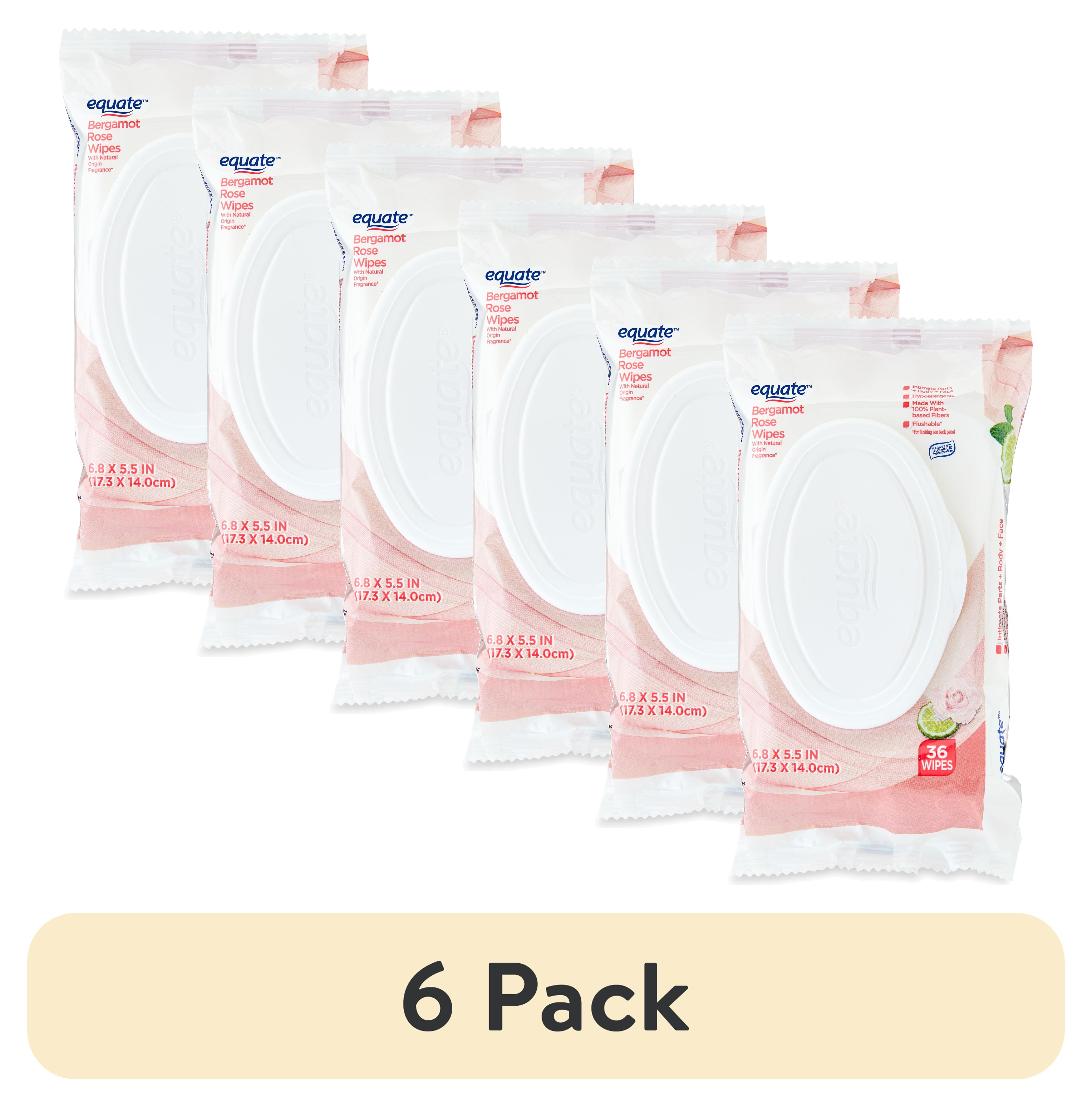 (6 pack) Equate Bergamot Rose Personal Wipes for Women's Health, 36 ...