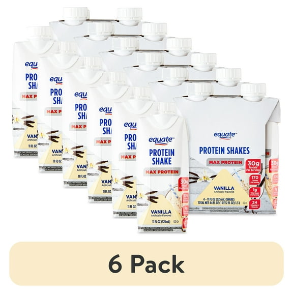 Equate Nutritional Shakes Plus Vanilla, 8 fl oz, 24 Count with 13g ...