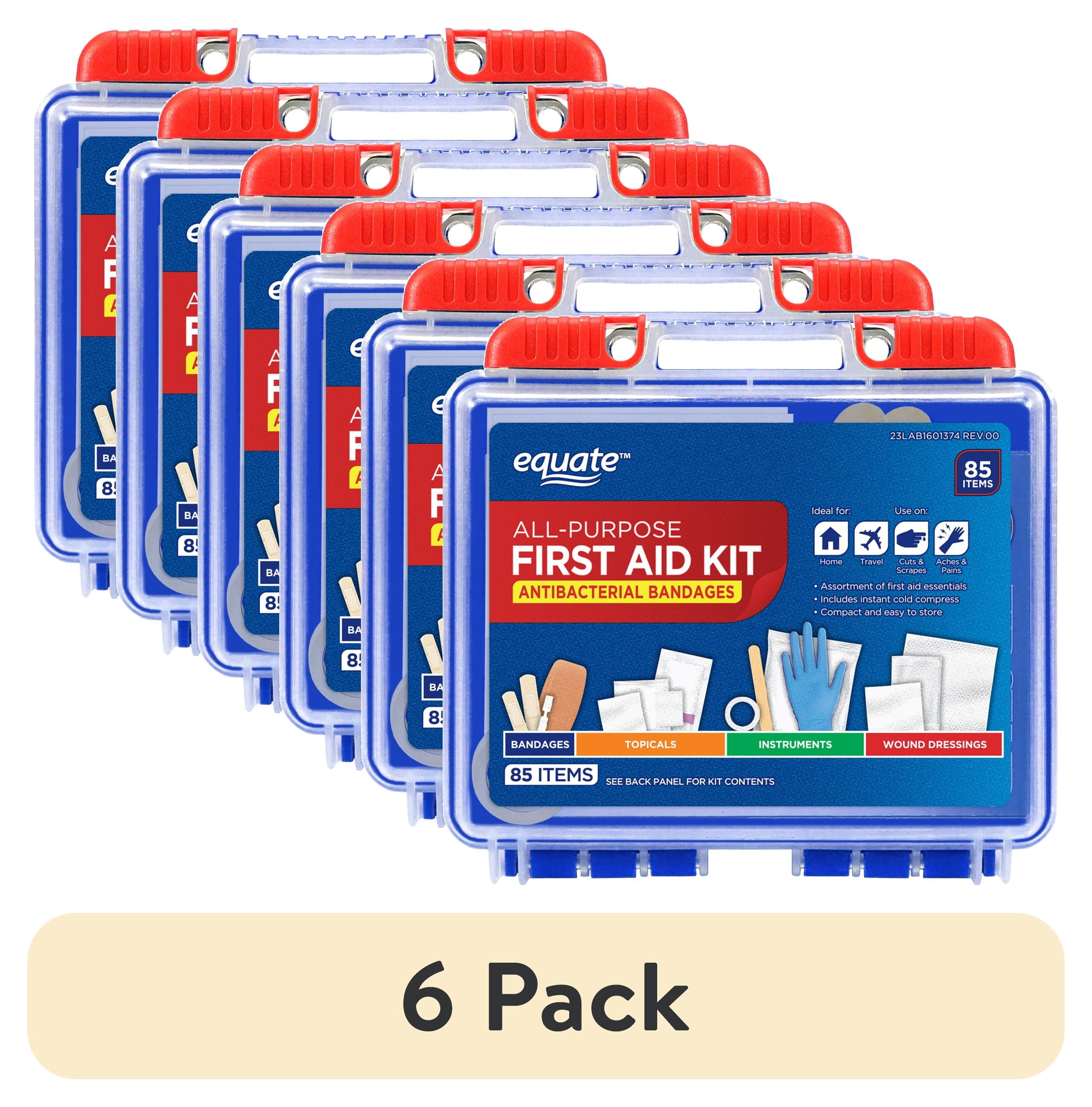 (6 pack) Equate On-the-Go First Aid Kit - Home, Travel, Office, Auto ...