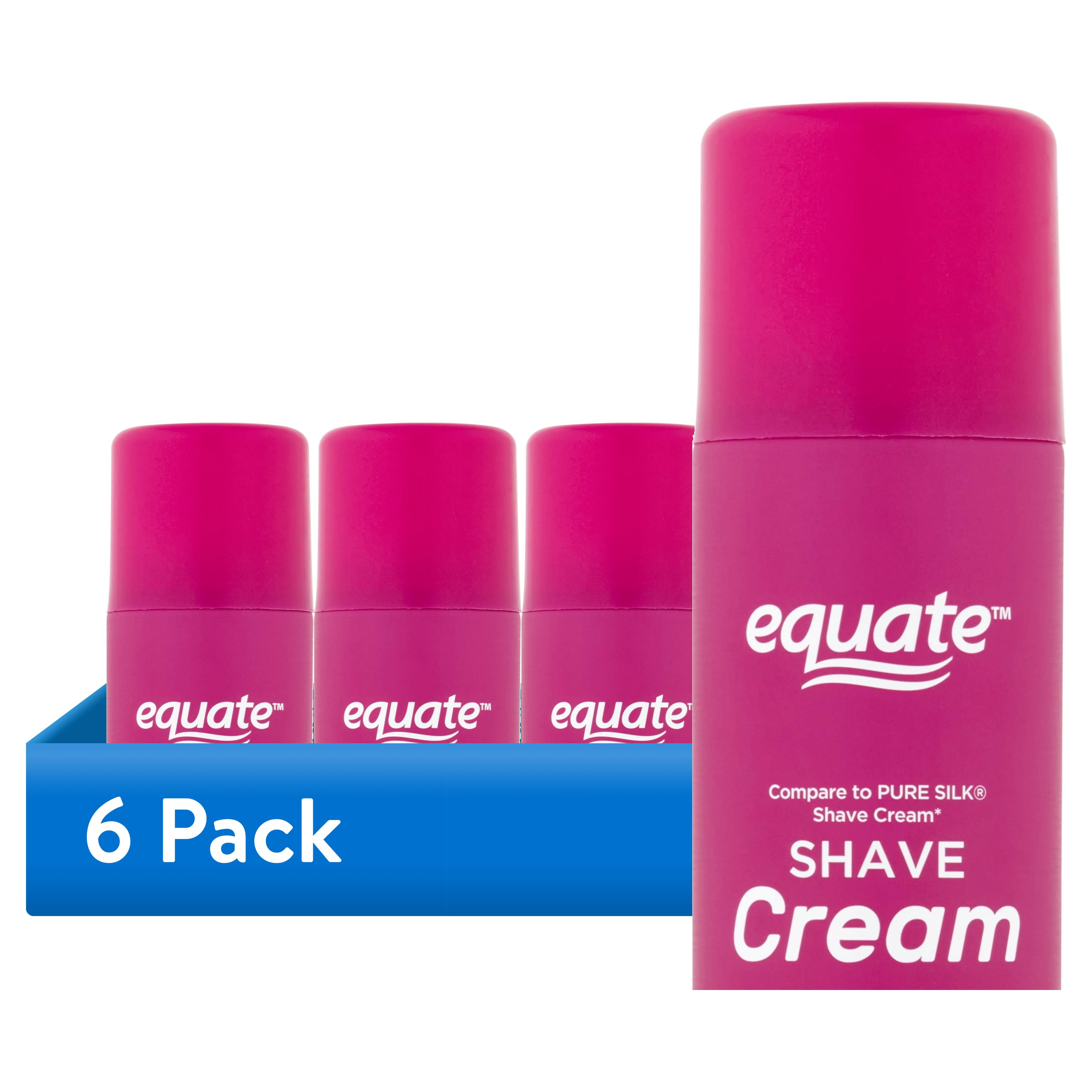 (6 pack) Equate Women's Raspberry Shave Cream, 8 oz, Compare to Pure ...