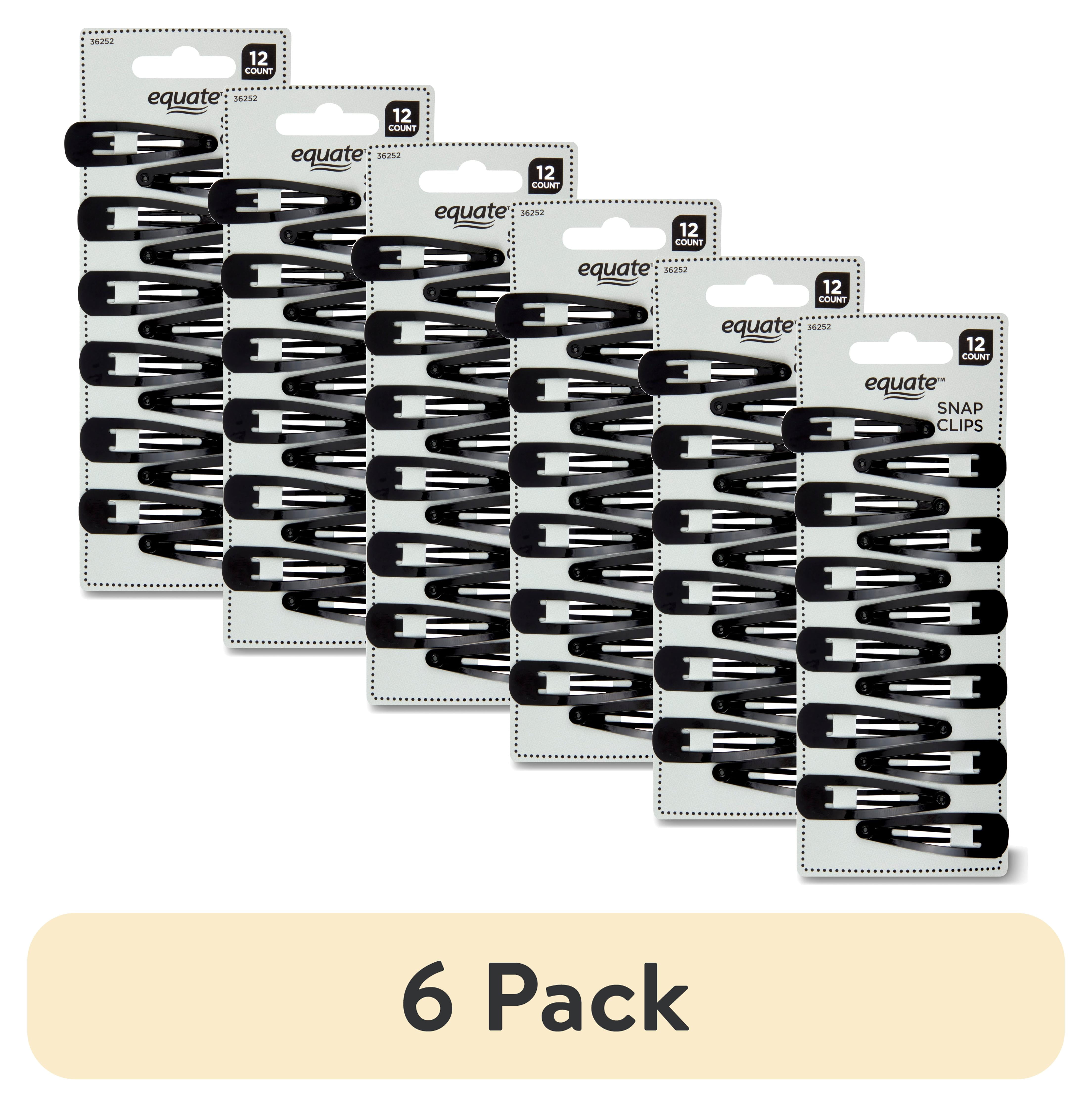 (6 pack) Equate Hair Snap Clips, Black, for Small Sections of Hair or ...
