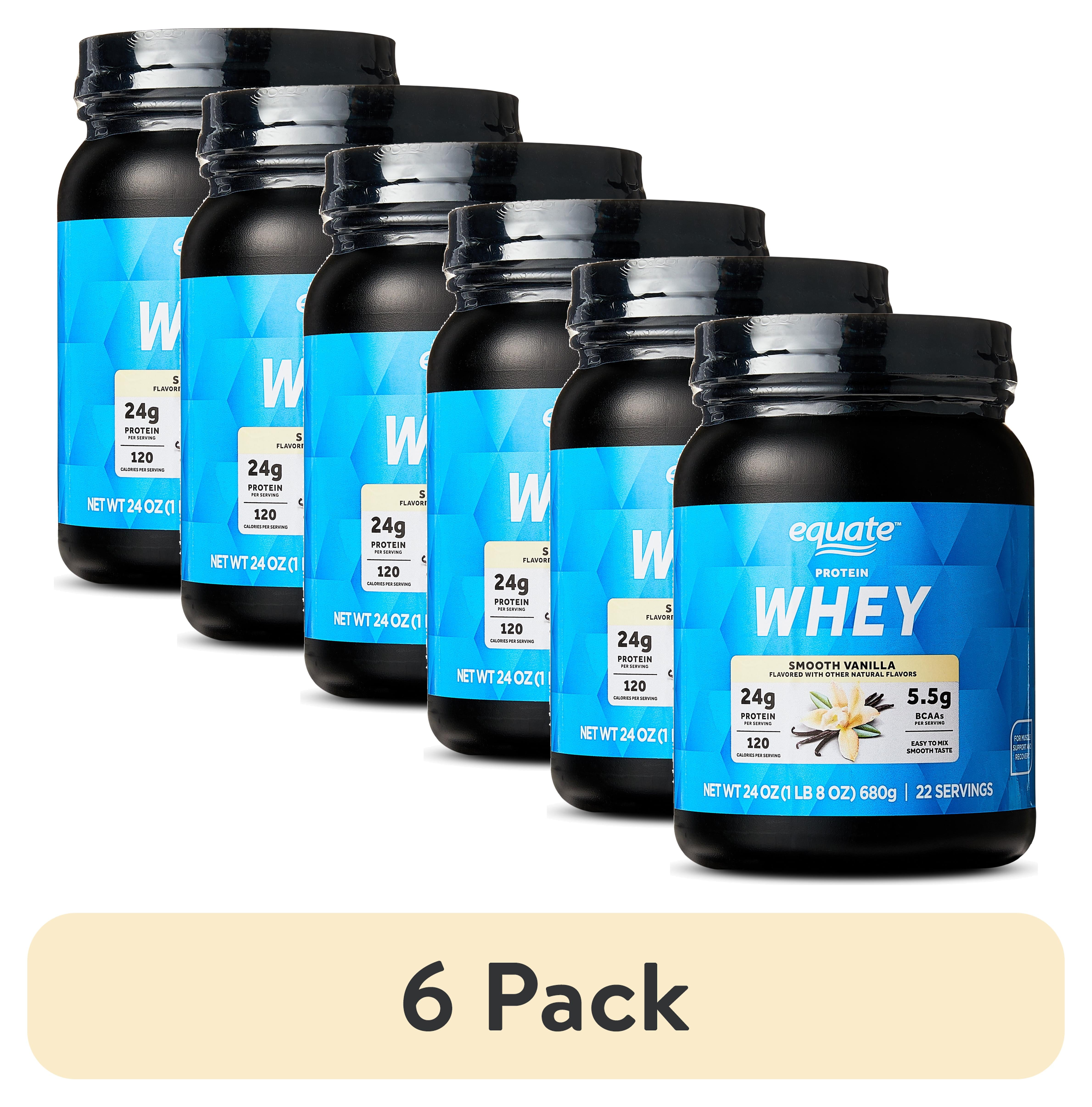 (6 pack) Equate Whey Protein Powder, Smooth Vanilla, 24 oz - Walmart.com