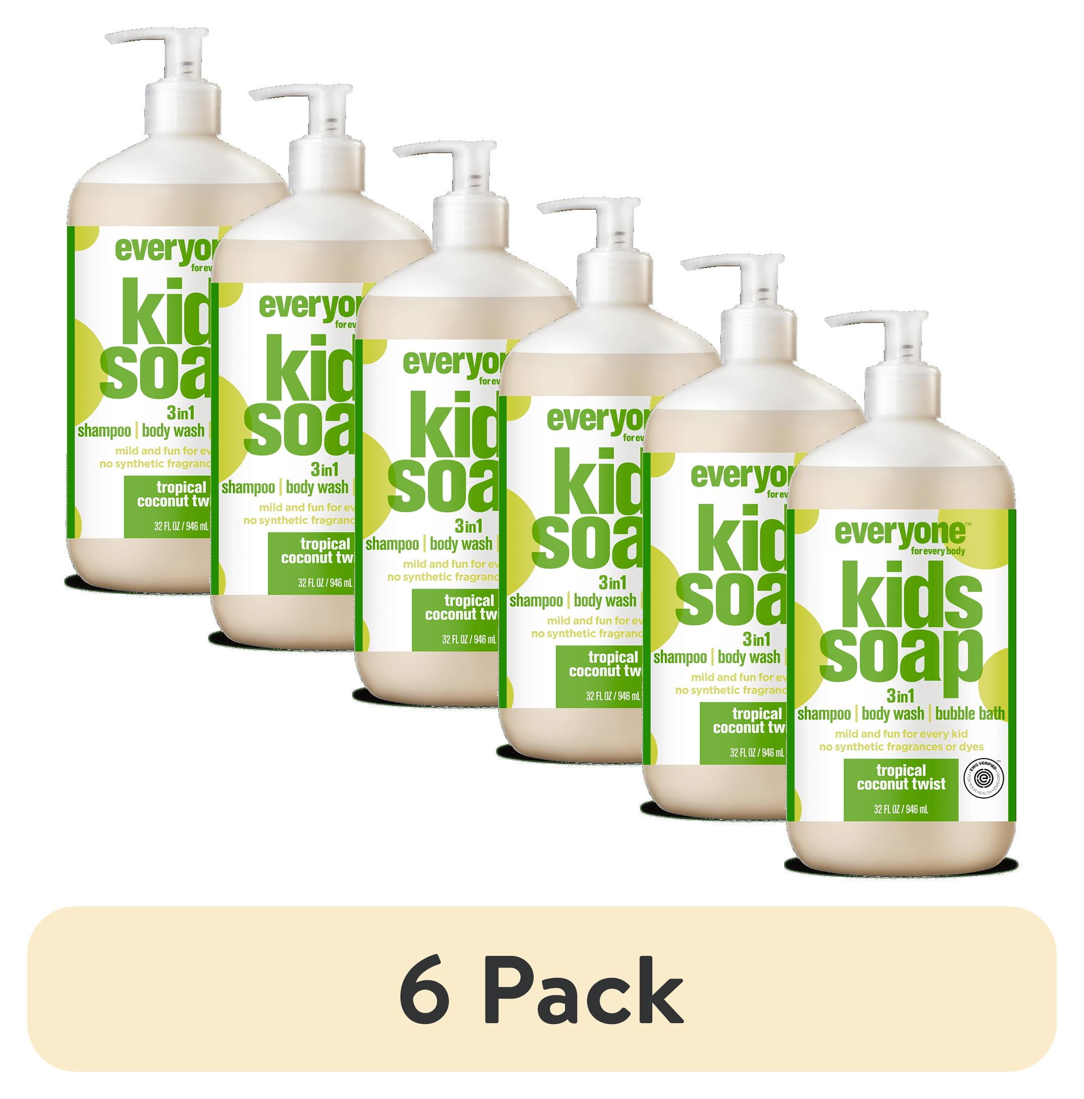 (6 pack) Everyone 3-in-1 Soap for Kids Tropical Coconut Twist 32 oz ...