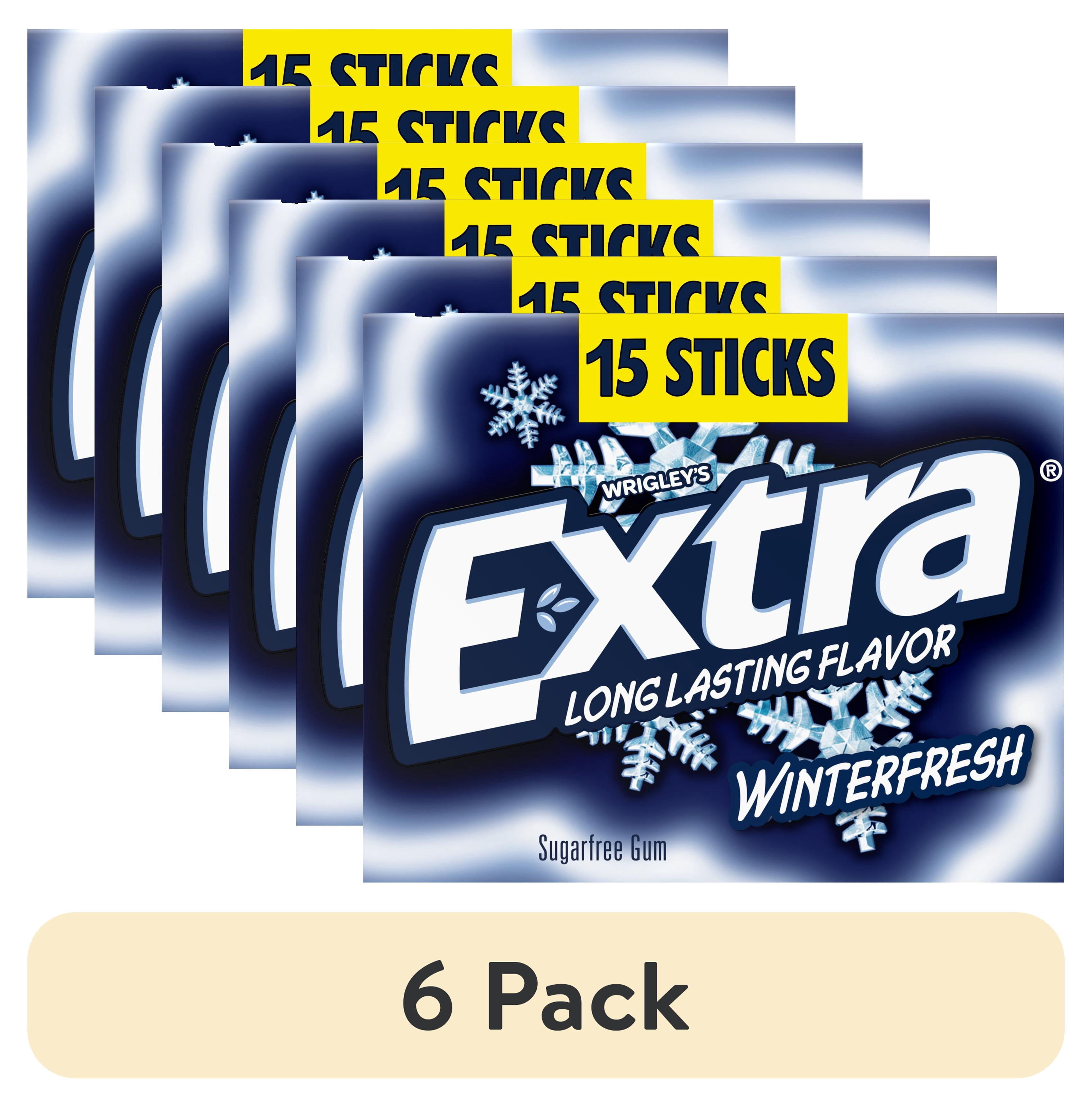(6 pack) Extra Gum Winterfresh Sugar Free Chewing Gum, Single Pack - 15 ...