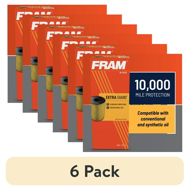 (6 pack) FRAM Extra Guard Oil Filter, CH9018, 10K Miles, Replacement ...