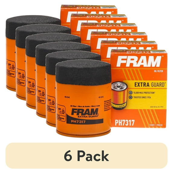 (6 pack) FRAM Extra Guard Oil Filter, PH7317, 10K mile Replacement Oil ...