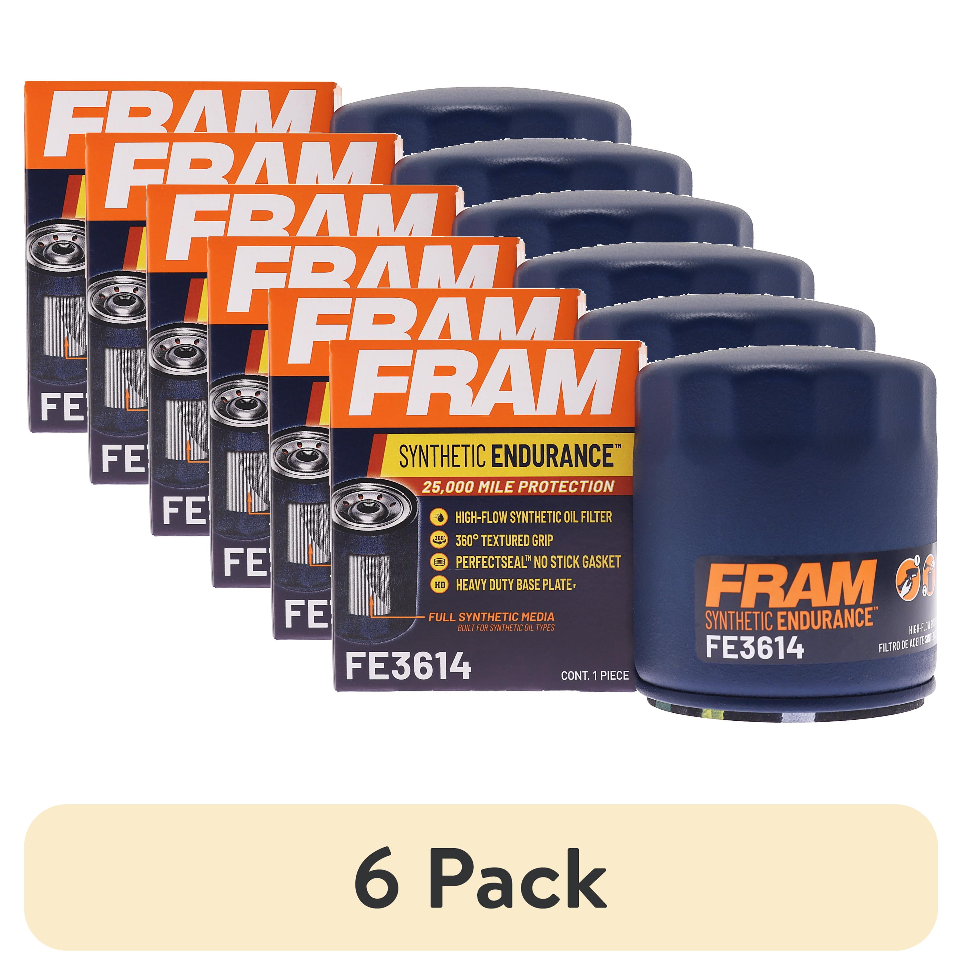 (6 pack) FRAM Synthetic Endurance Premium Oil Filter, FE3614, 25K Miles ...