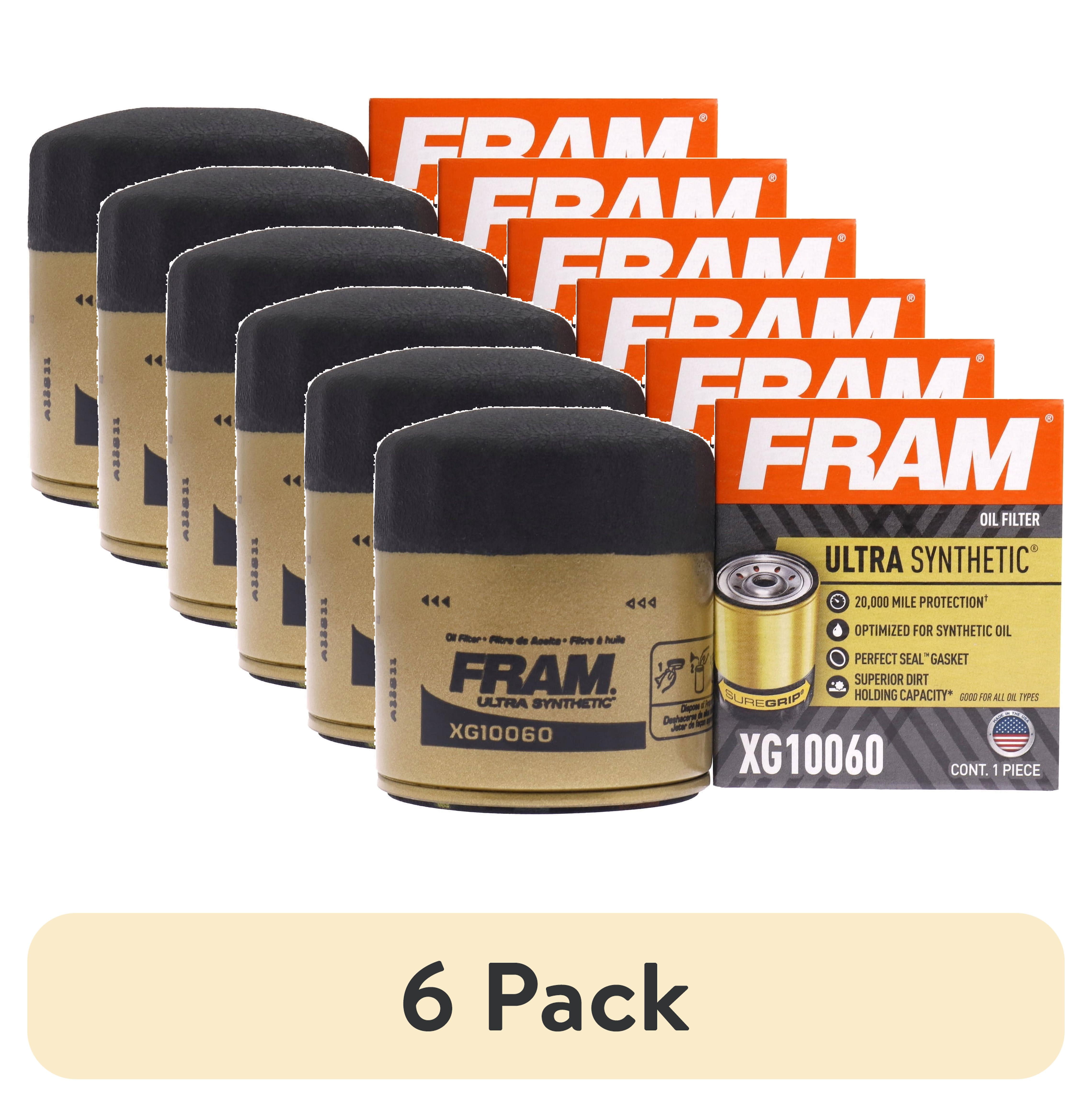(6 pack) FRAM Ultra Synthetic Oil Filter, XG10060, 20K mile Replacement ...