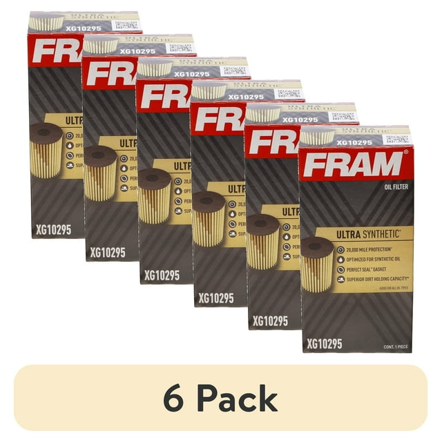 (6 pack) FRAM Ultra Synthetic Oil Filter, XG10295, 20K mile Replacement ...