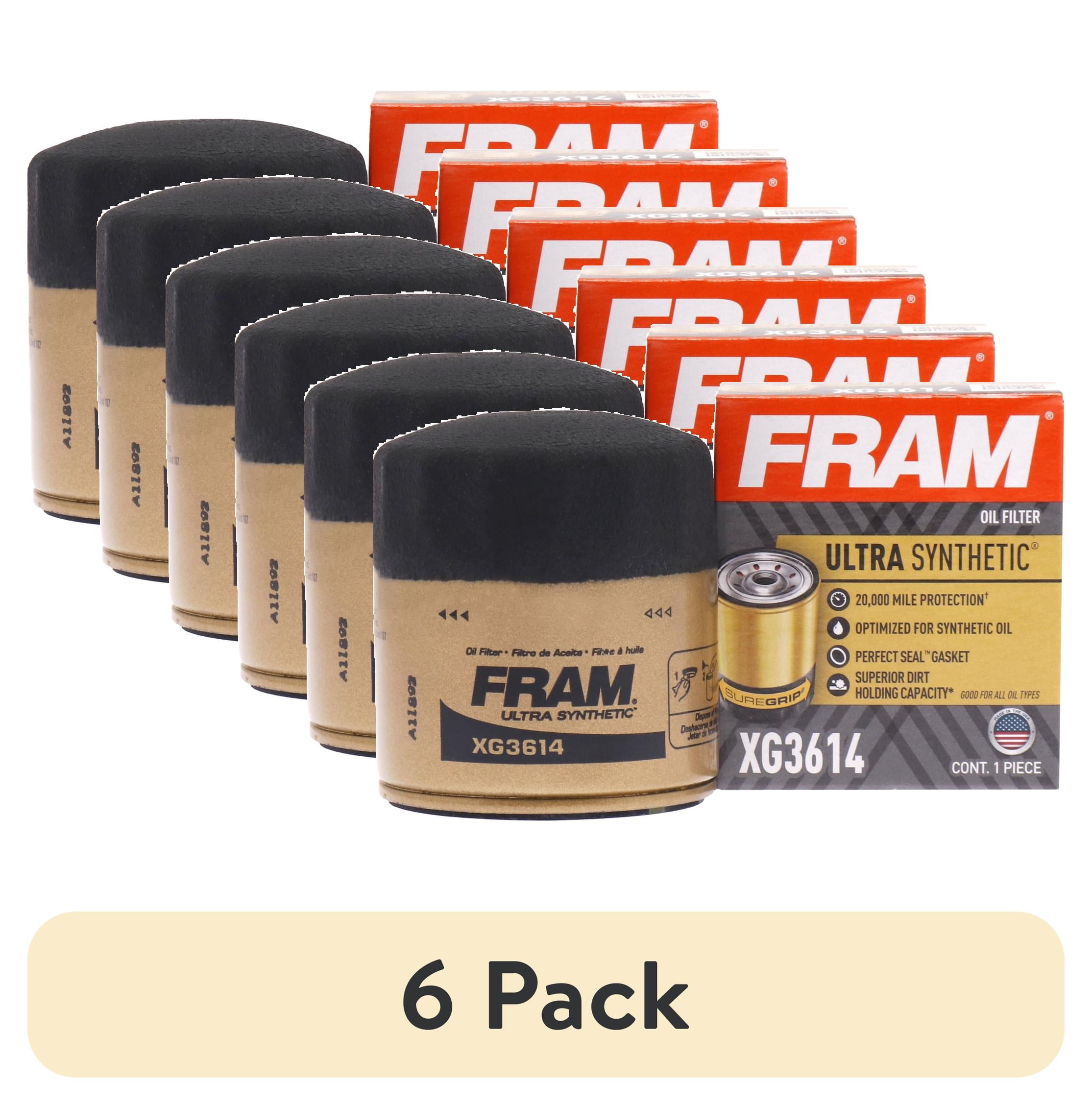 (6 pack) FRAM Ultra Synthetic Oil Filter, XG3614, 20K mile Replacement ...