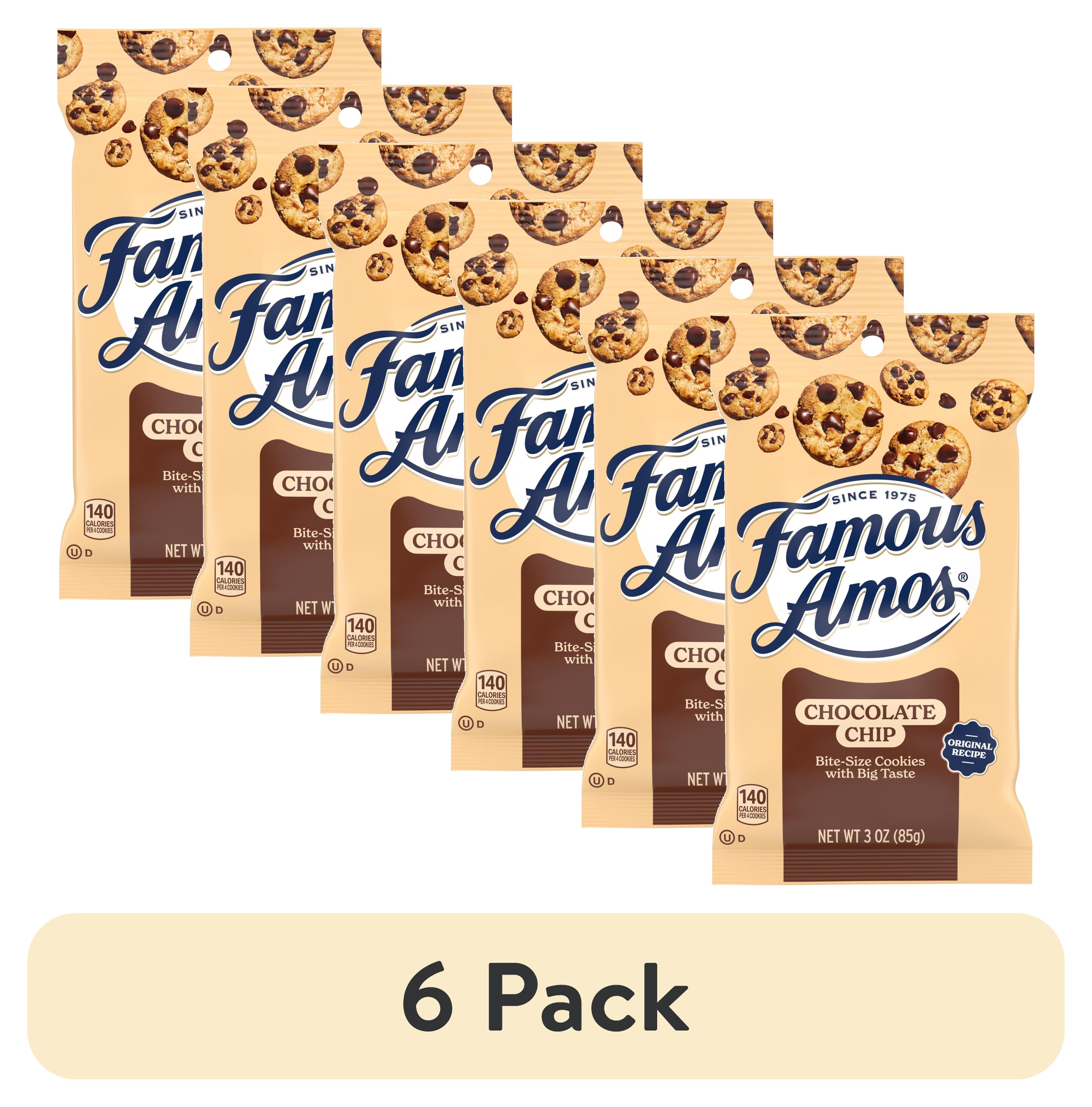 (6 pack) Famous Amos Classic Bite-Size Chocolate Chip Cookies, Bag 3.0 ...