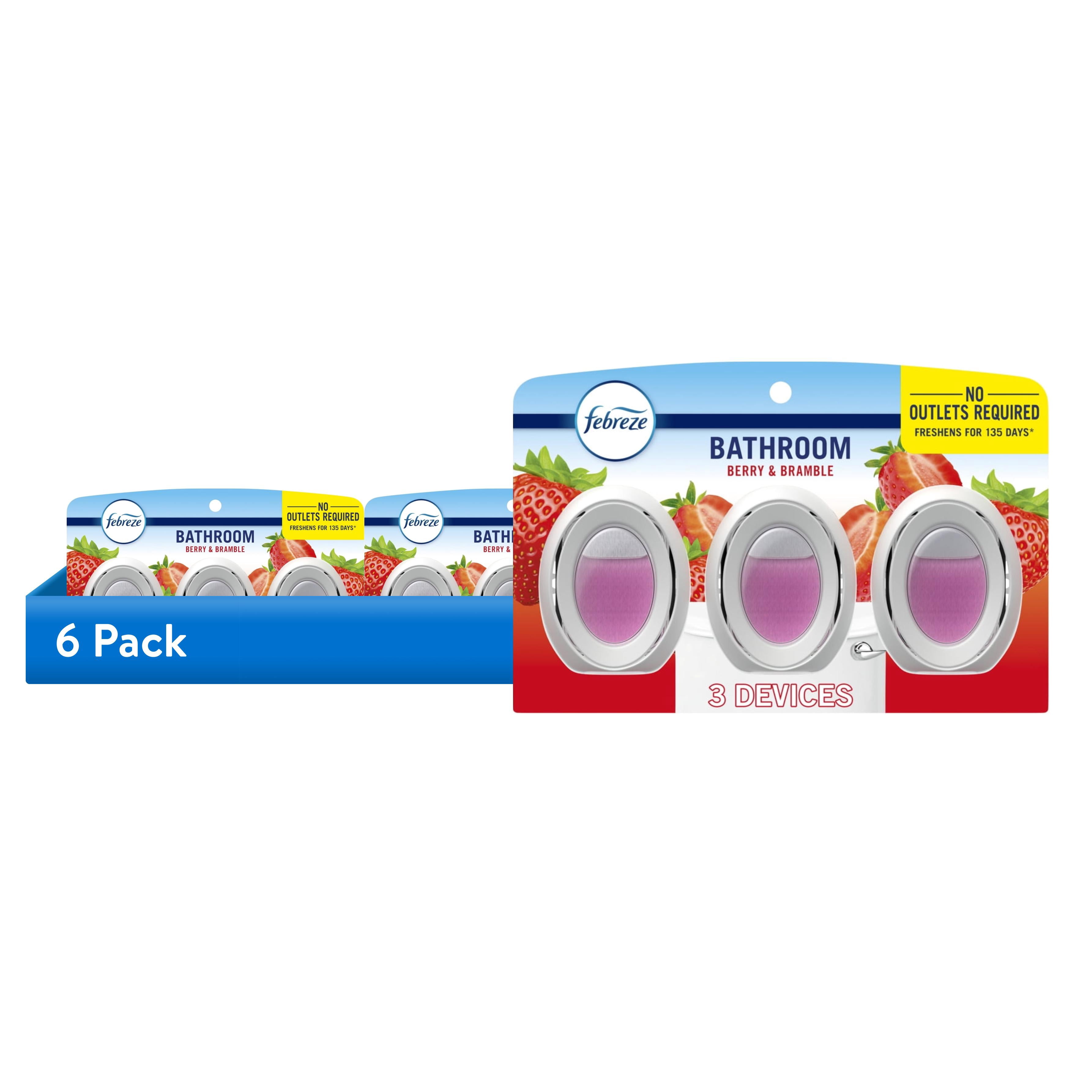 (6 pack) Febreze BATH Air Freshener Berry & Bramble, .25 fl. oz., Pack ...