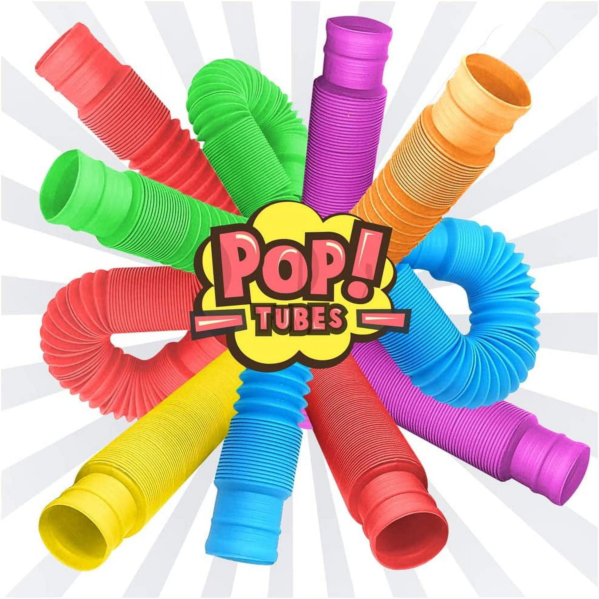 6 pack Fidget Pop Tube Toys for Kids and Adults Random Colors, Pipe ...