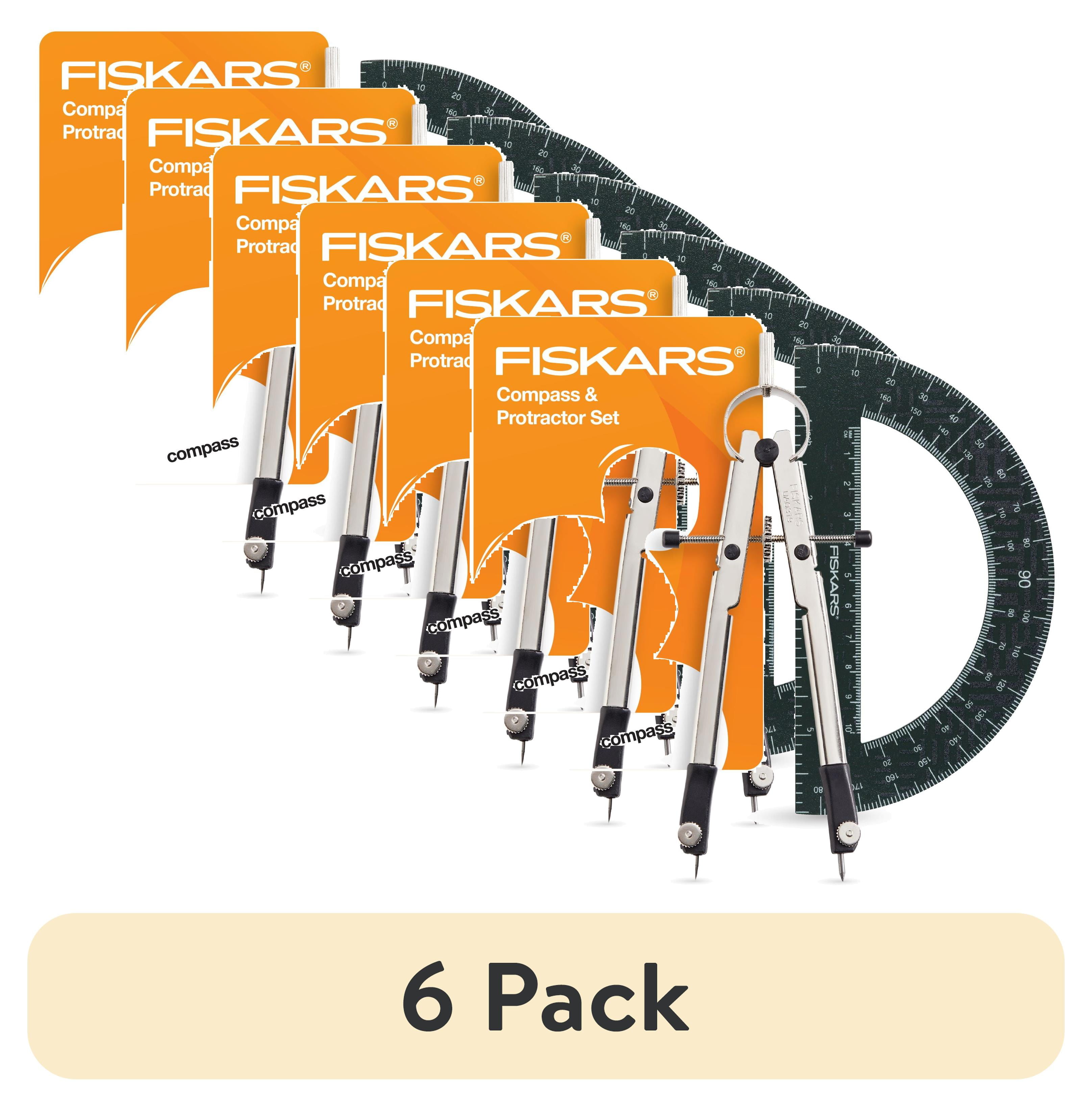 (6 pack) Fiskars 12-inch Metal Compass with 180-Degree Protractor ...