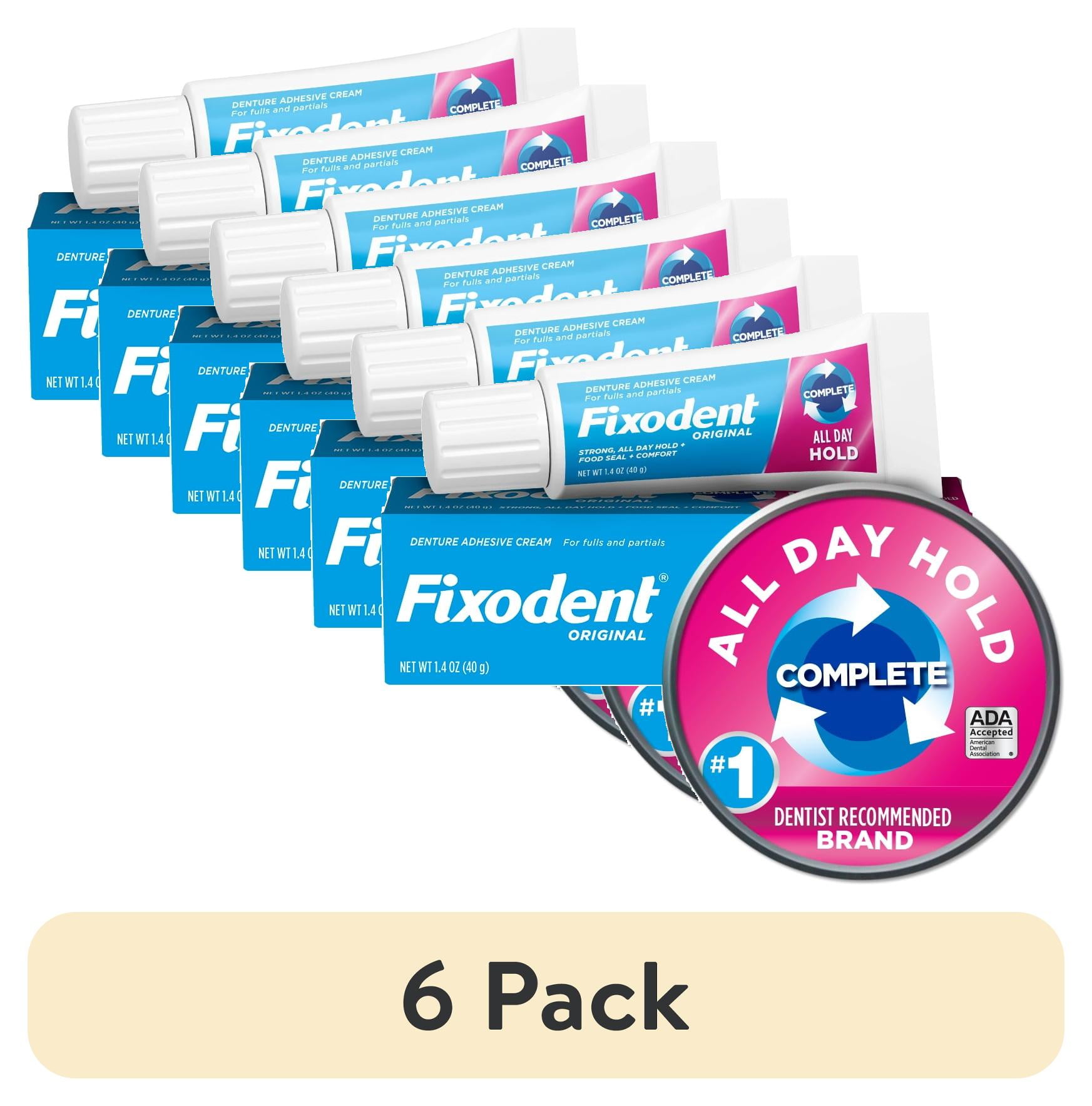 (6 pack) Fixodent Original Secure Denture Adhesive 1.4 oz - Walmart.com