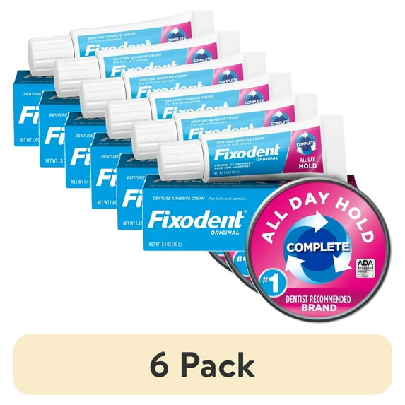 (6 pack) Fixodent Original Secure Denture Adhesive 1.4 oz - Walmart.com