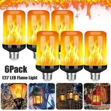 6-Pack LED Flame Effect Fire Light Bulbs E27 for Outdoor Halloween ...