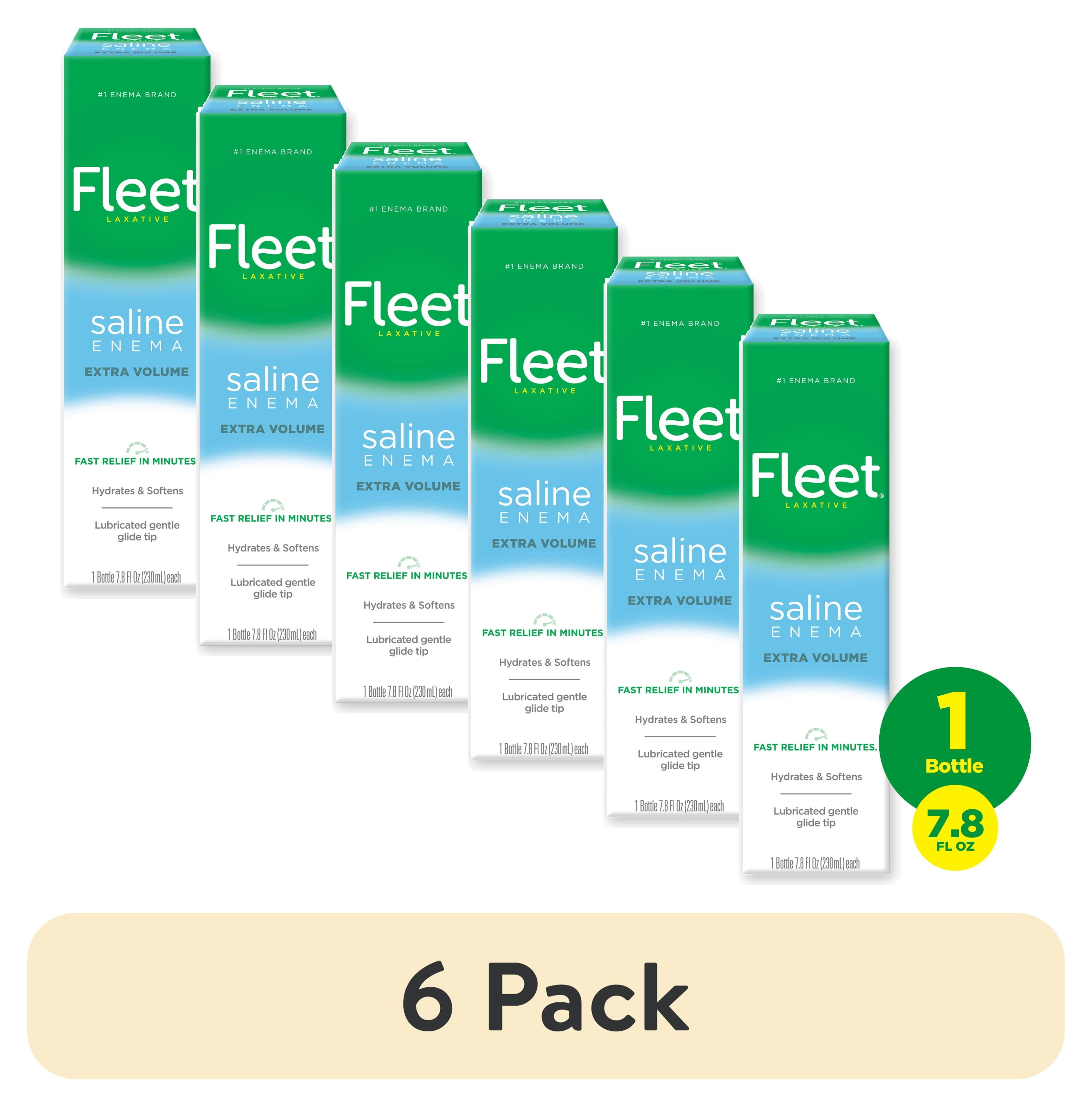 (6 pack) Fleet Laxatives, Saline Enema for Adult Constipation Relief ...