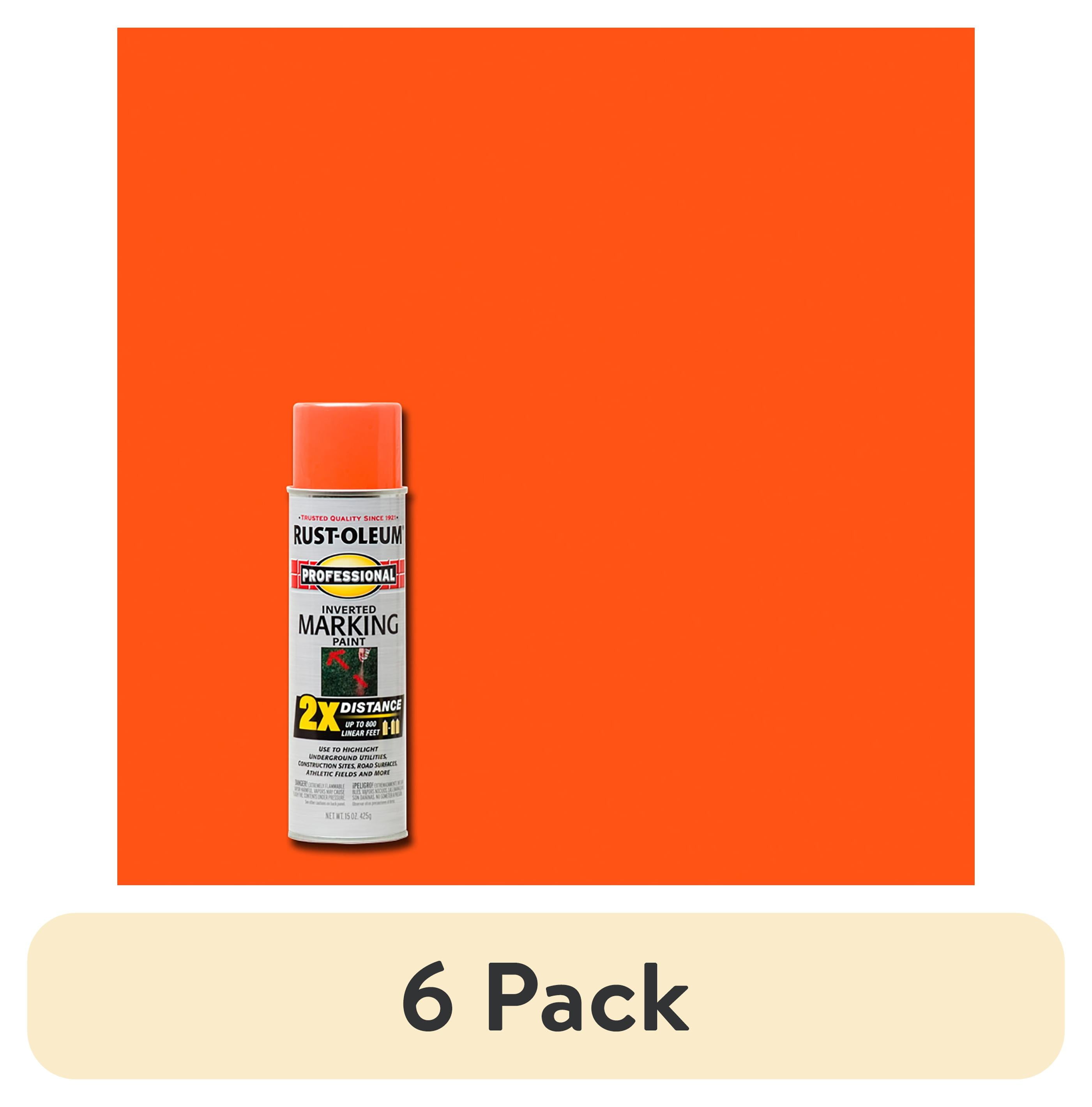 (6 pack) Fluorescent Orange, Rust-Oleum Professional 2X Inverted ...