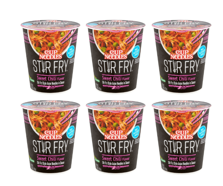 (6 pack) Foods Cup Noodles Stir Fry Ramen Noodles, Sweet Chili Flavor ...