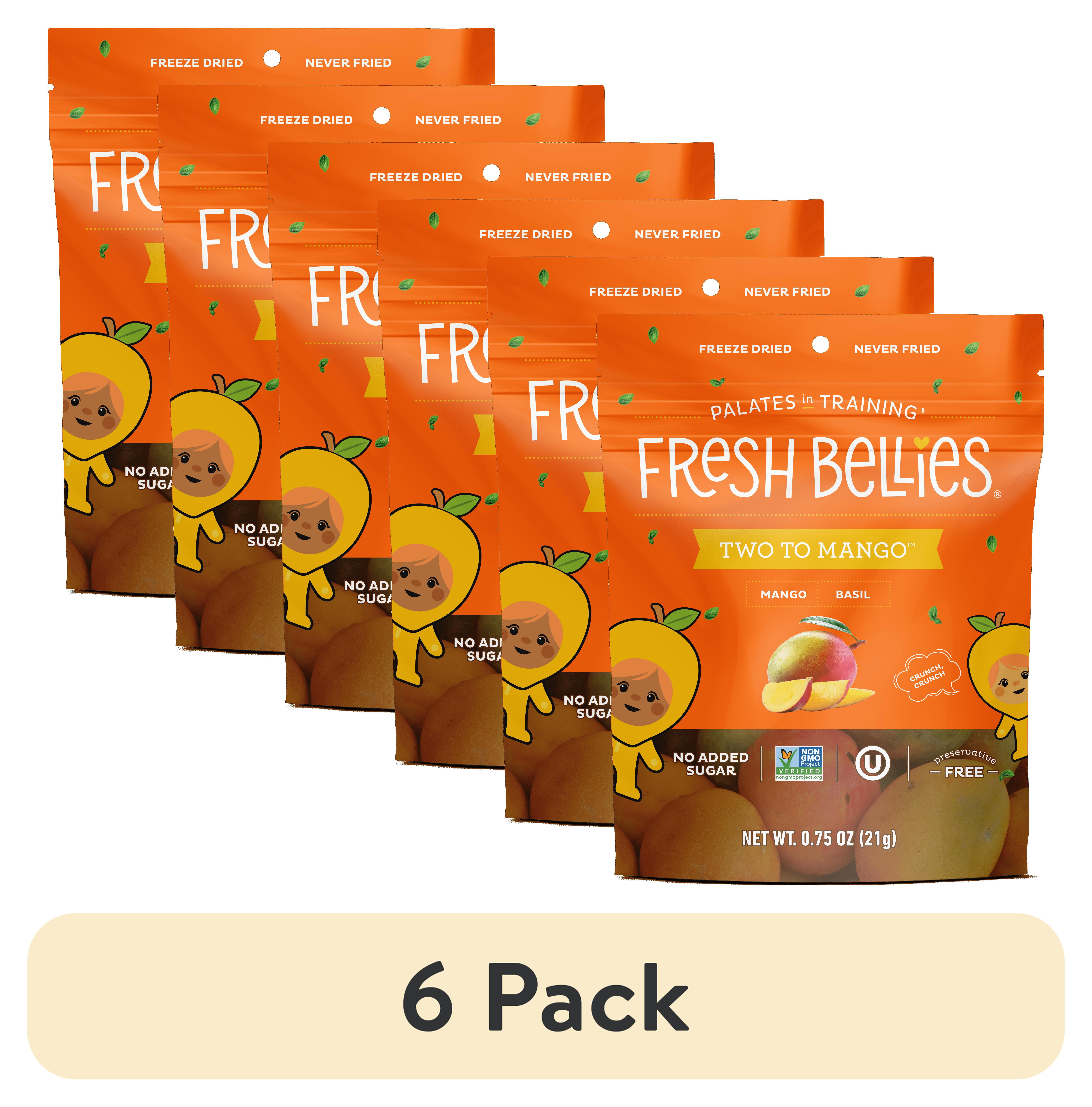 (6 pack) Fresh Bellies Two to Mango & Basil Freeze-Dried Toddler Snack ...