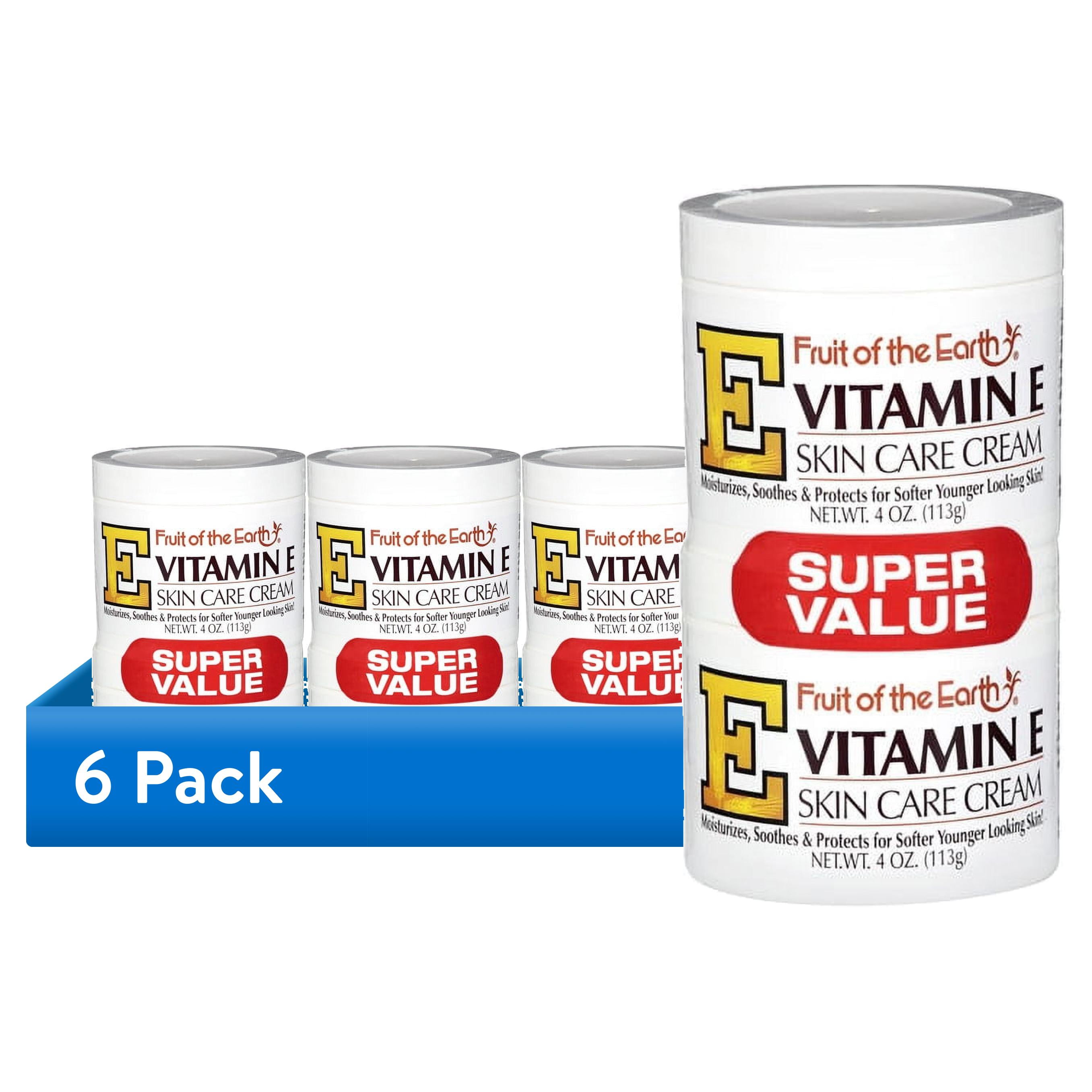 (6 pack) Fruit of the Earth Vitamin E Skin Care Cream Super Value, 4 Oz ...