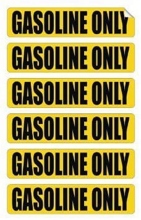 6 pack GASOLINE ONLY Decals / Stickers / Labels / Markers Fuel Gas ...