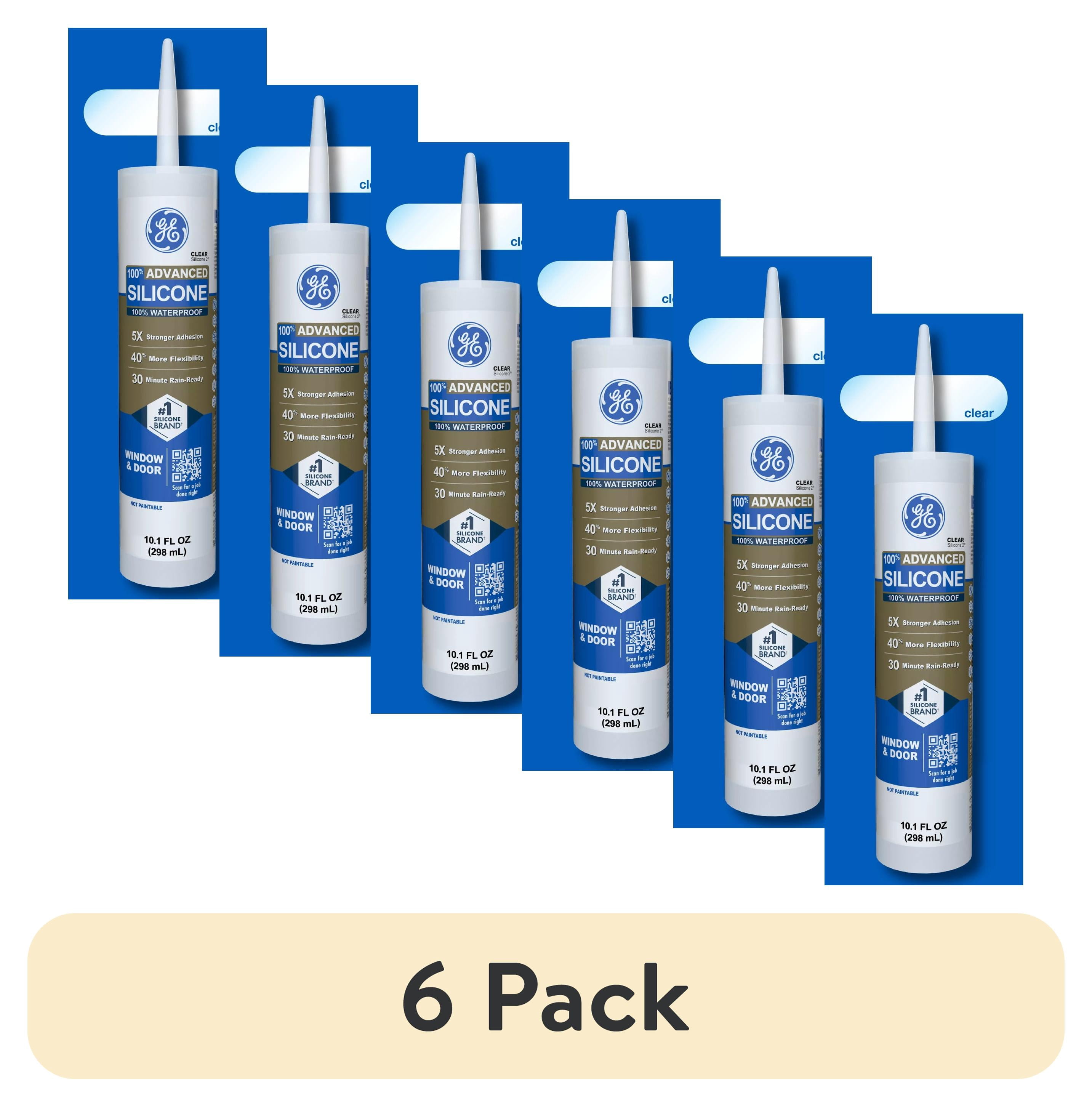 (6 pack) GE Advanced Silicone Window & Door Sealant, Pack of 1, Clear ...