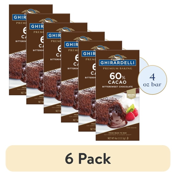 (6 pack) GHIRARDELLI Premium 60% Cacao Bittersweet Chocolate Baking Bar ...