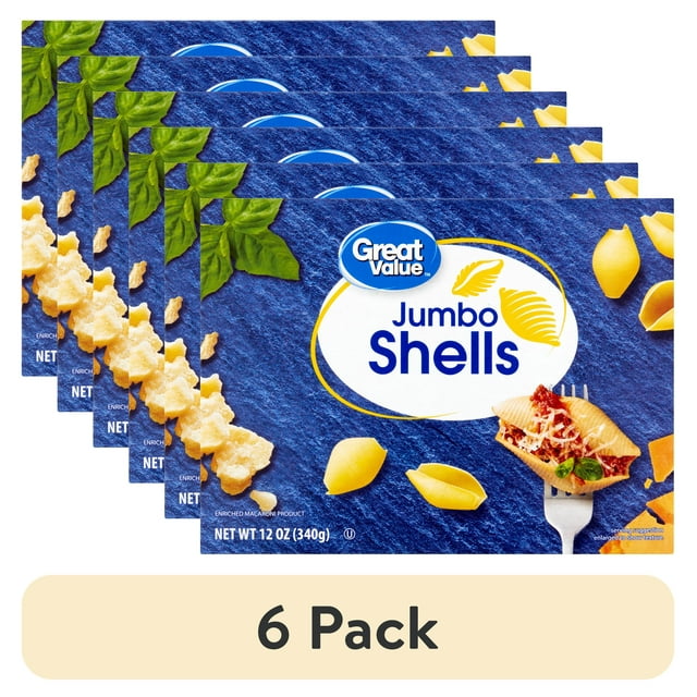 (6 pack) Great Value Jumbo Shell, 12 oz - Walmart.com