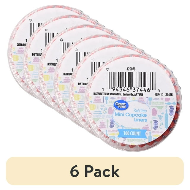 (6 pack) GV 100 count mini - RED/DOTS - Walmart.com