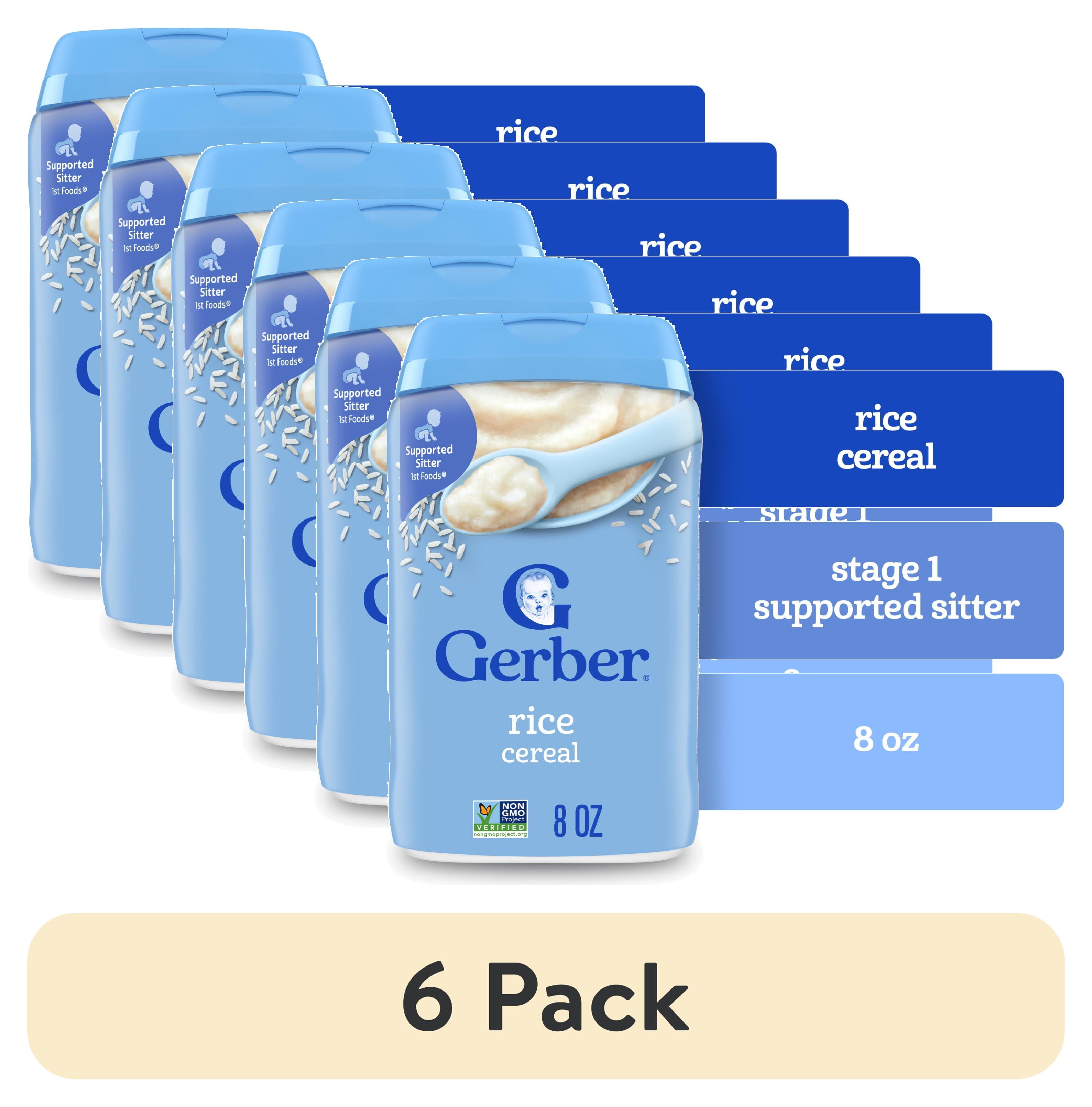 (6 pack) Gerber Stage 1 Baby Food, Baby Rice Cereal, Gerber Cereal For ...