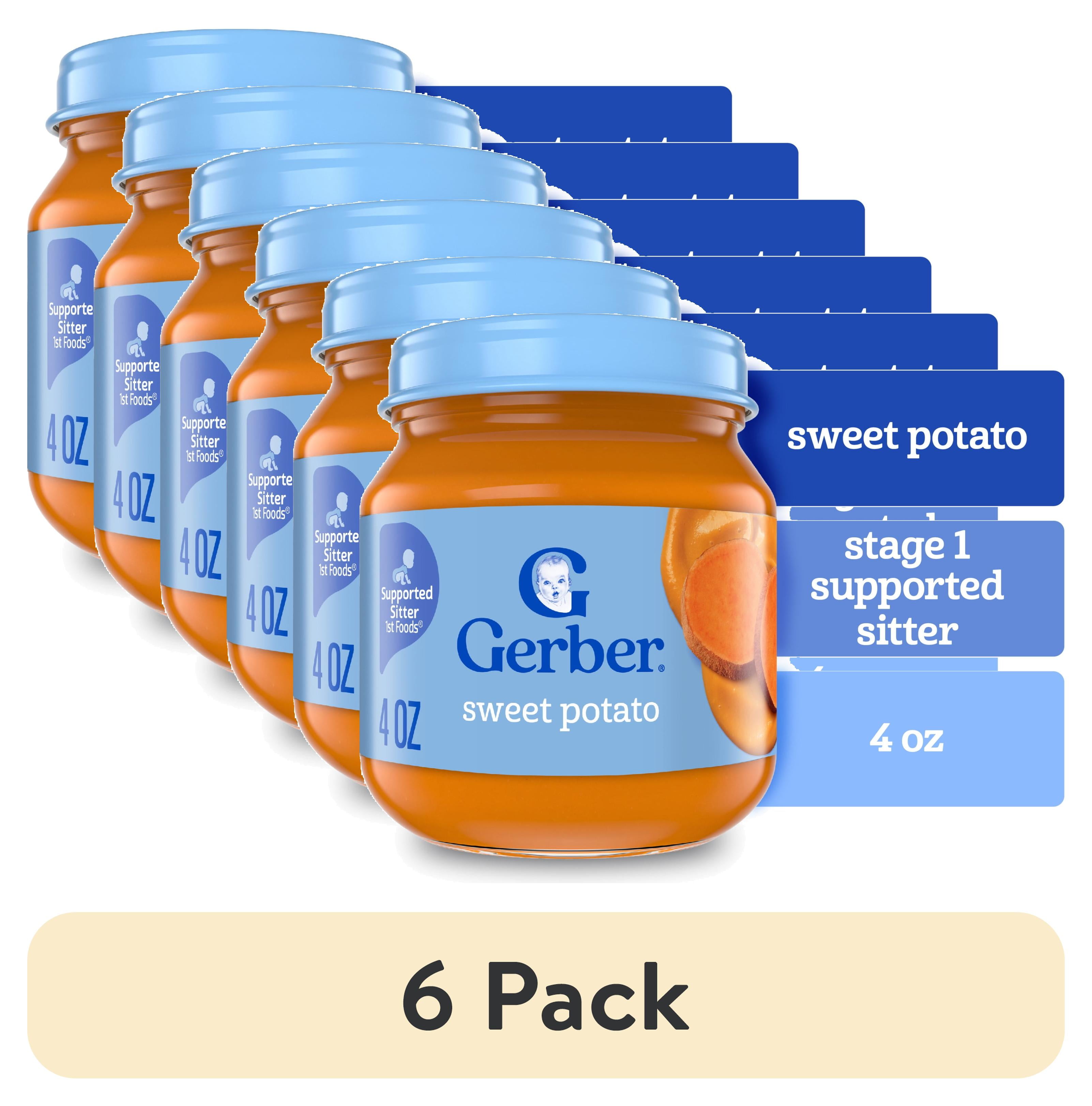 (6 pack) Gerber 1st Foods Natural for Baby Baby Food, Sweet Potato, 4 ...
