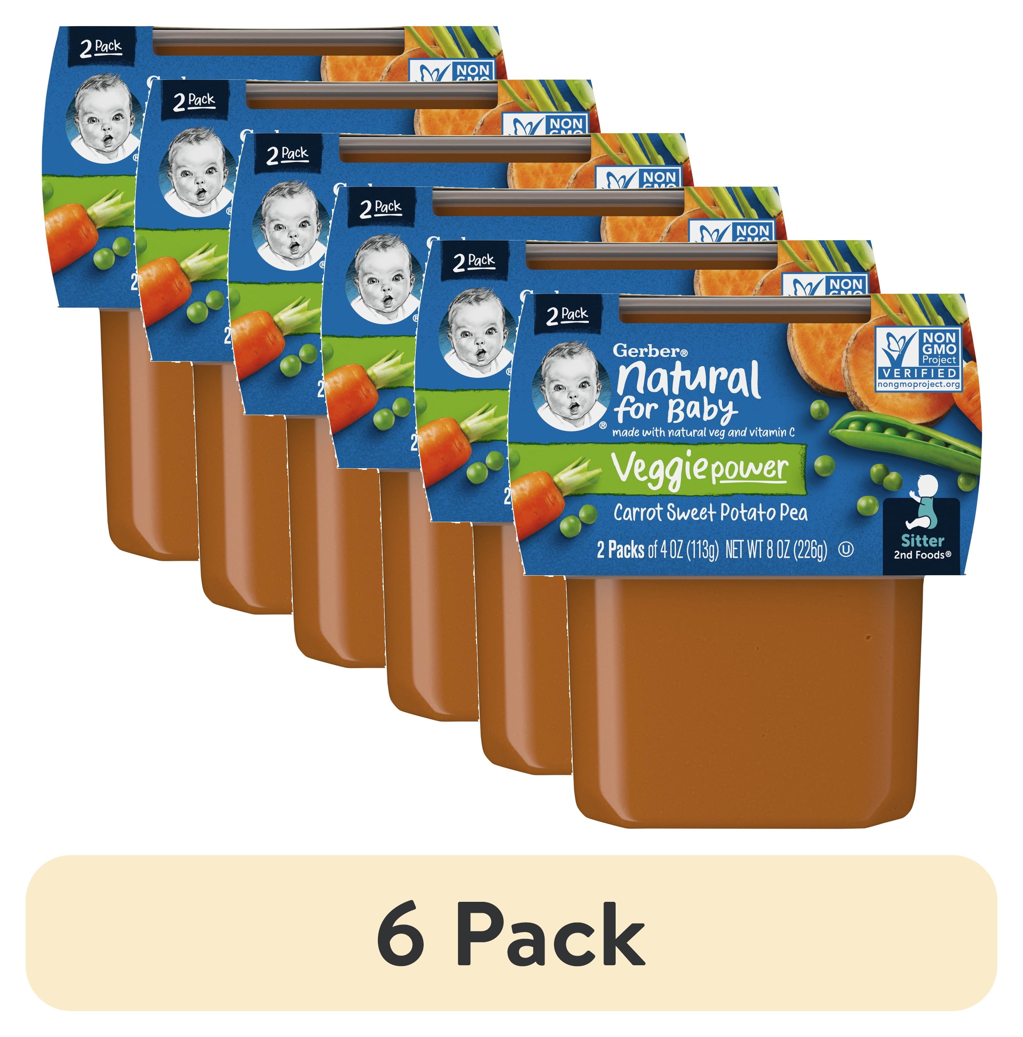 (6 pack) Gerber 2nd Foods Natural for Baby Veggie Power Baby Food ...