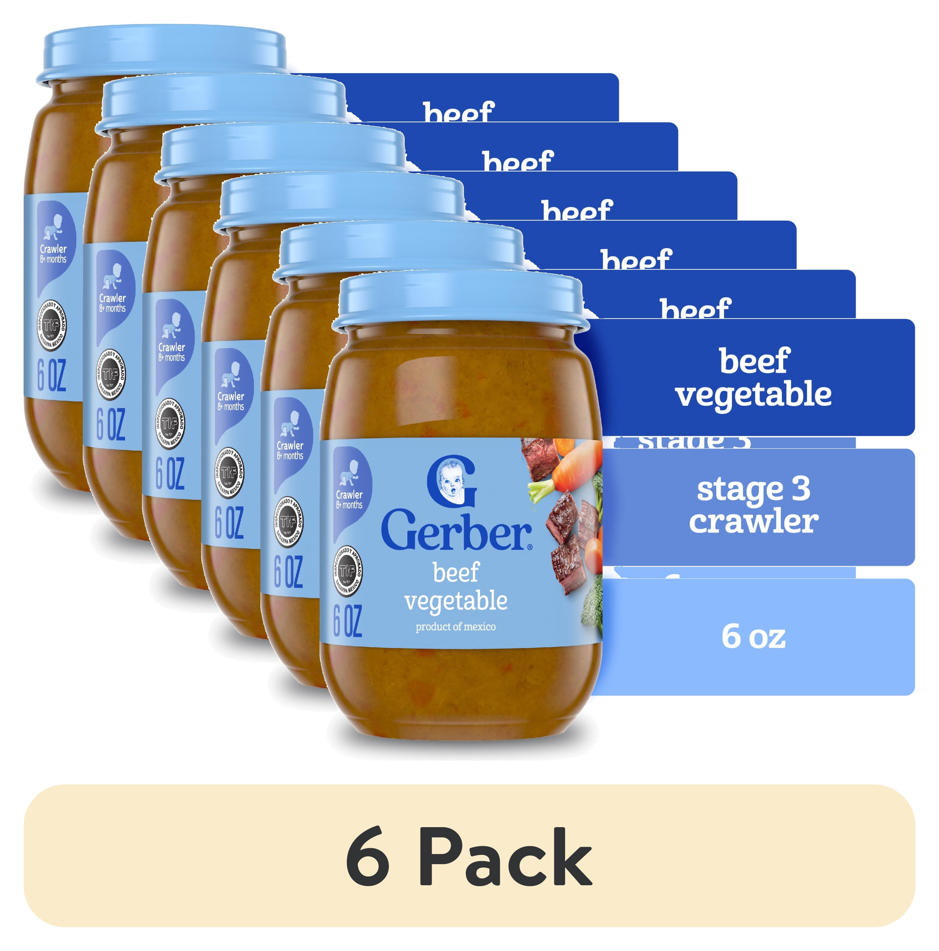 (6 pack) Gerber 3rd Foods Mealtime for Baby Baby Food, Beef Vegetable ...