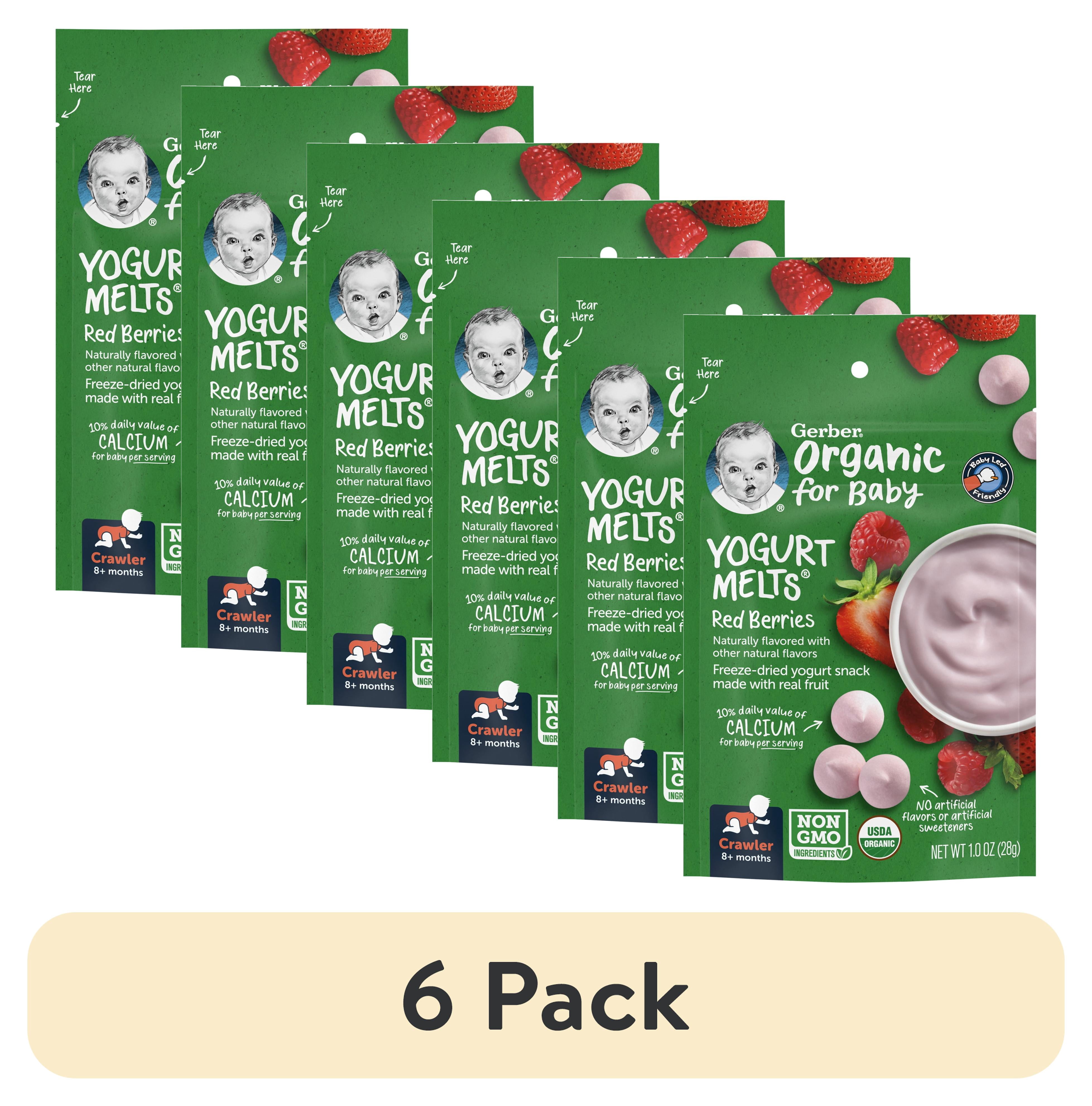 (6 pack) Gerber Organic Stage 3 Baby Food, Red Berries Yogurt Melts, 1 ...