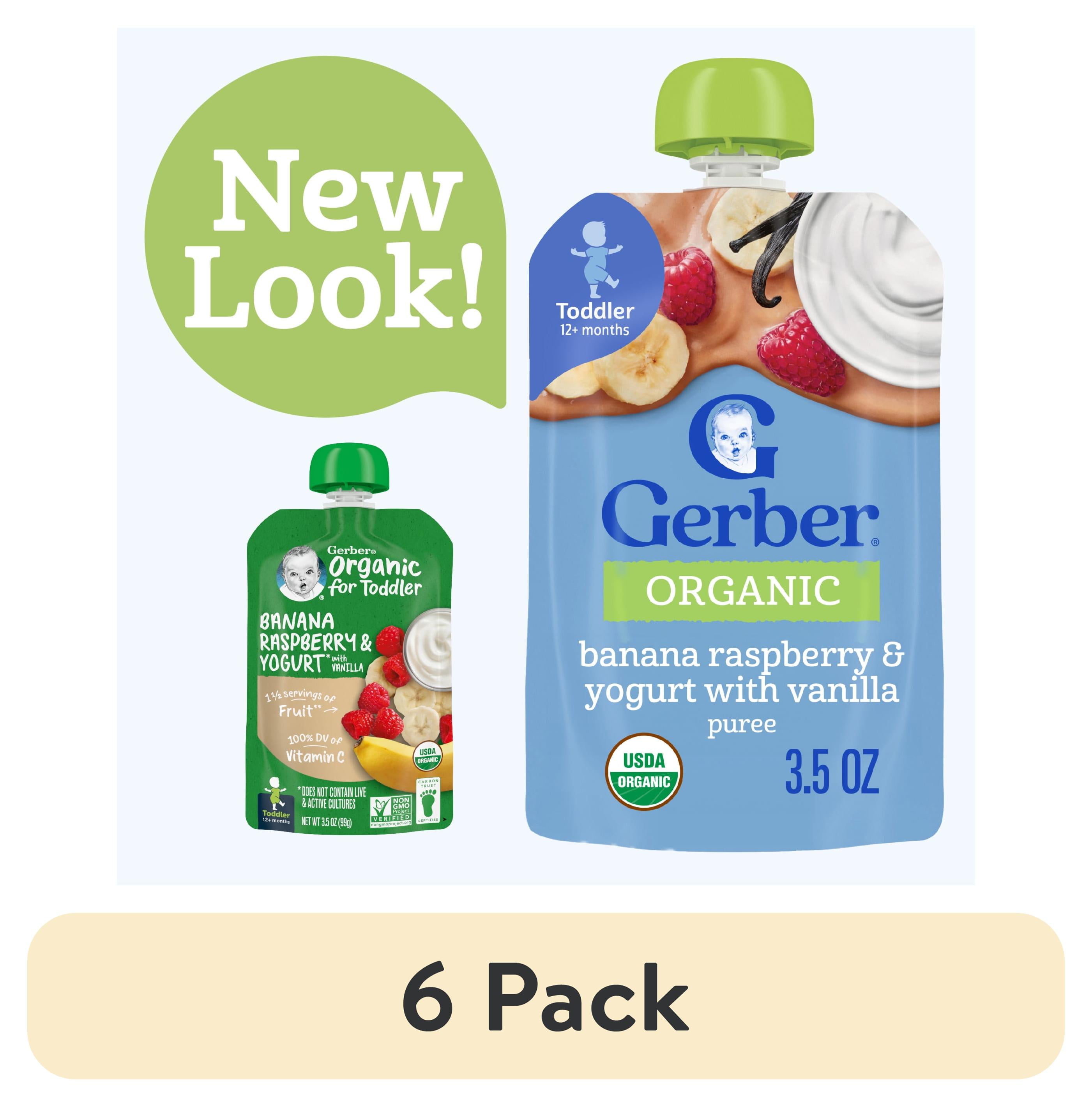 (6 pack) Gerber Organic for Toddler, Yogurt Toddler Food, Banana ...