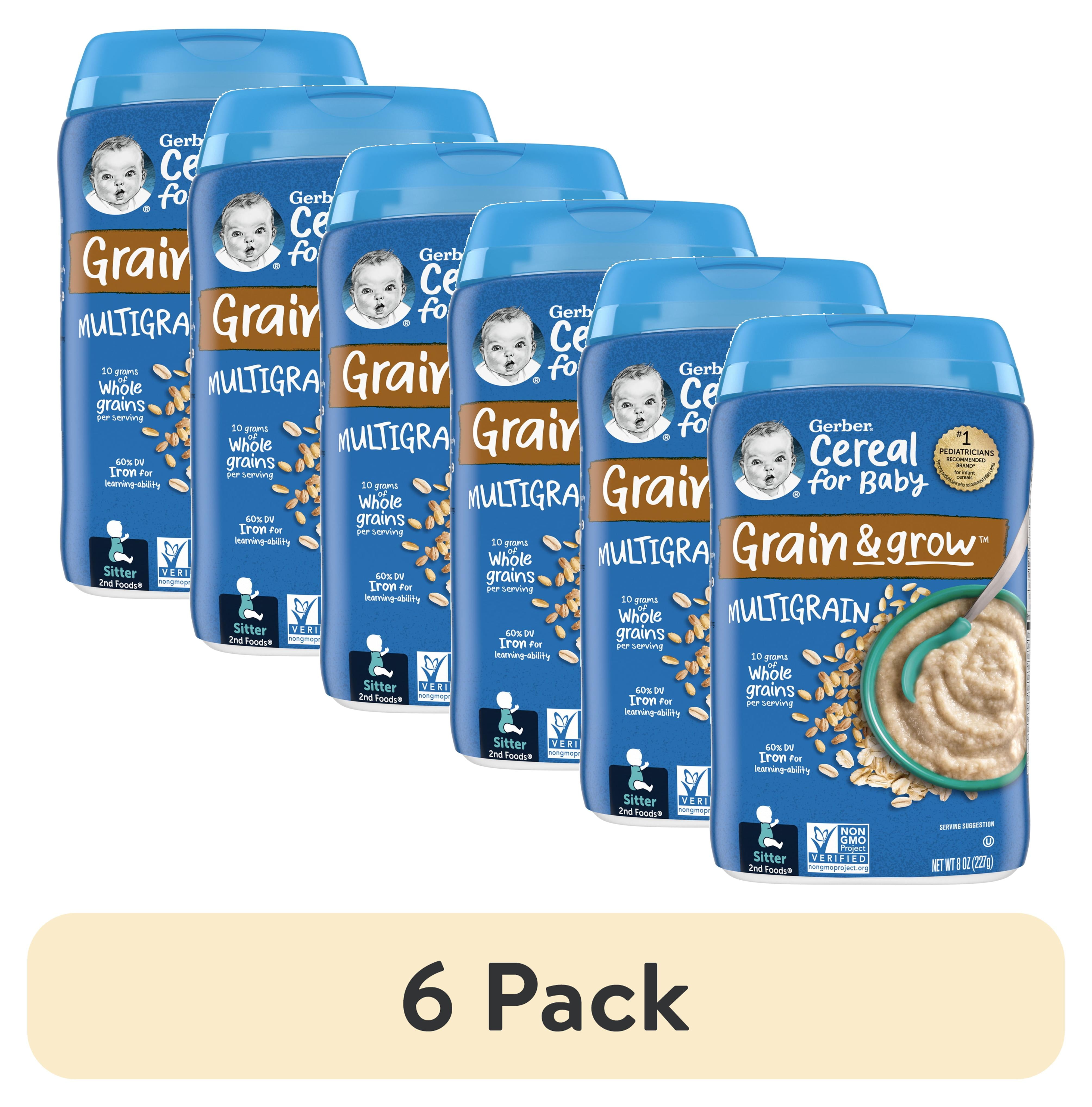 (6 pack) Gerber 2nd Foods Baby Cereal, Grain & Grow Multigrain, Clean ...