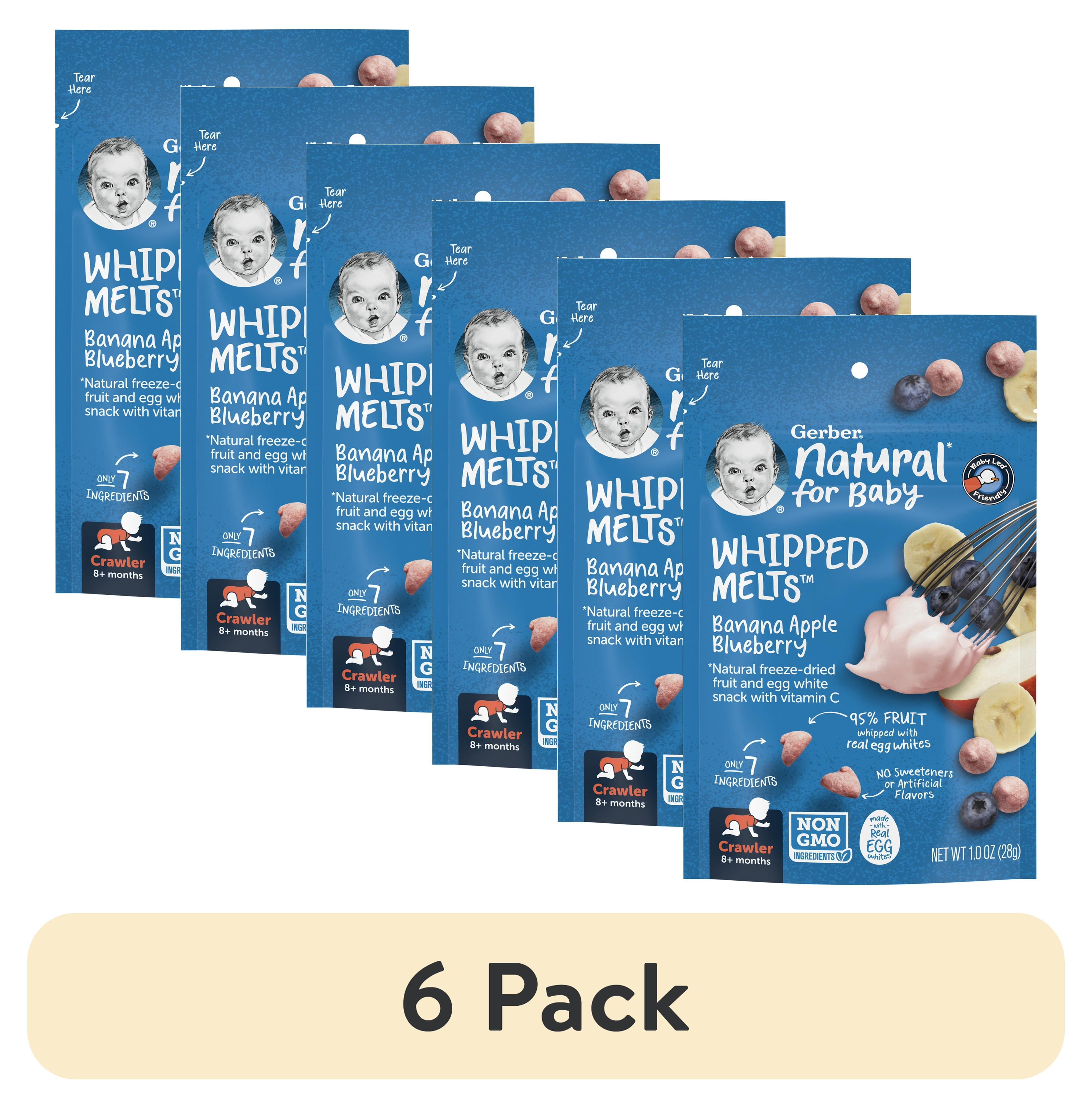 (6 pack) Gerber Stage 3 Baby Food, Banana Blueberry Whipped Melts, 0.85 ...