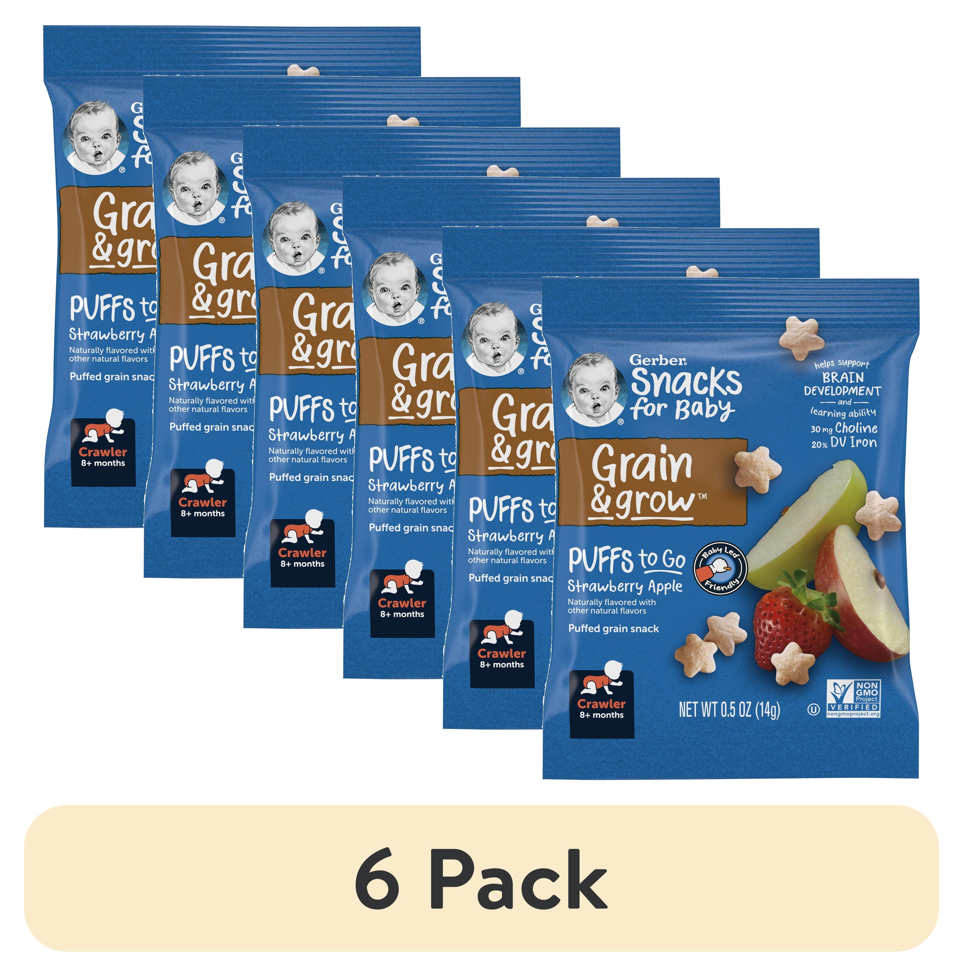 (6 pack) Gerber Stage 3 Baby Food, Strawberry Apple Puff Snack, 0.5 oz ...
