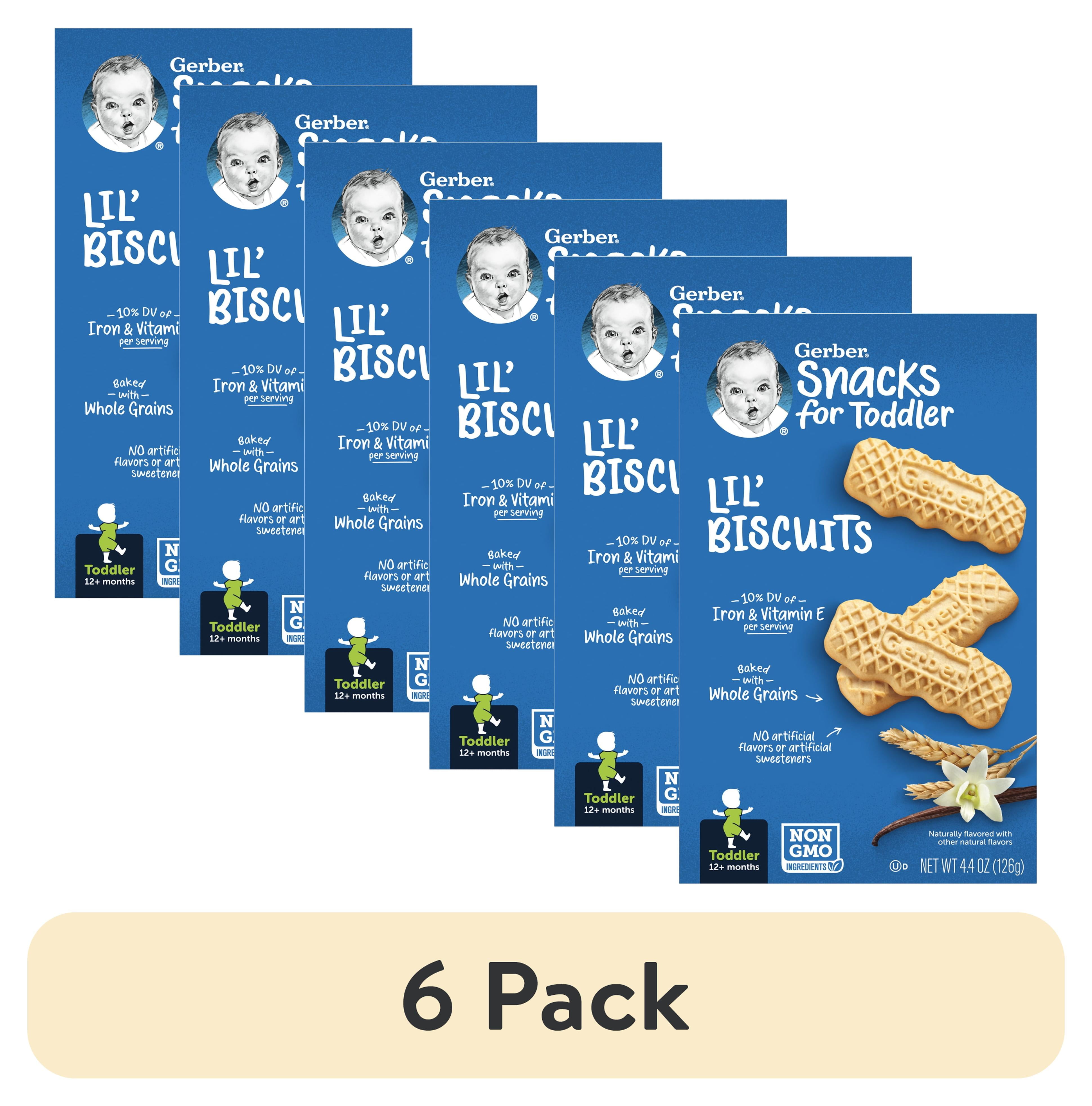 (6 pack) Gerber Toddler Baby Food, Vanilla Wheat Biscuits, 4.44 oz Box ...
