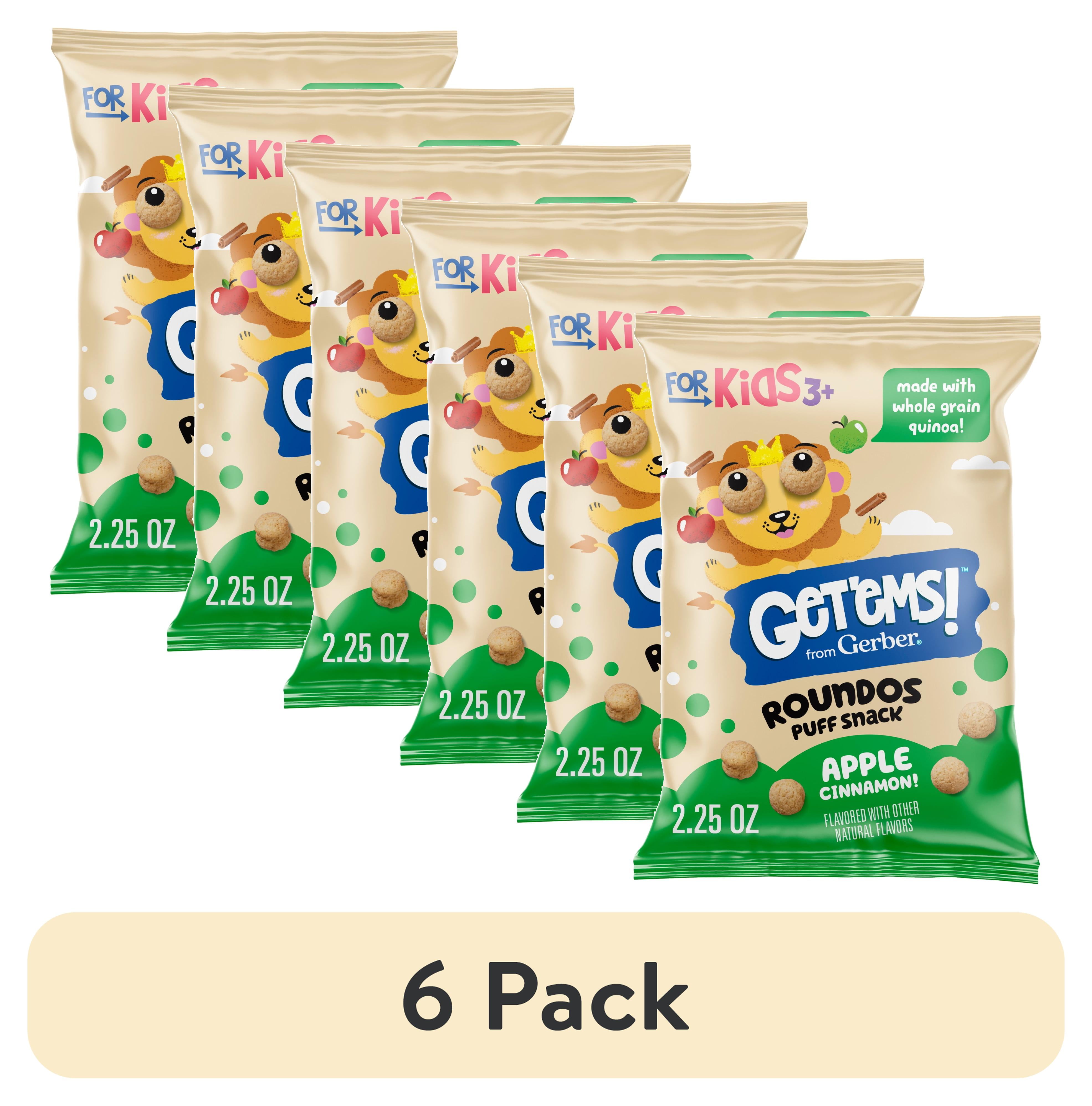 (6 pack) Get'ems from Gerber Apple Cinnamon Roundos Puffs Snacks, Kids ...