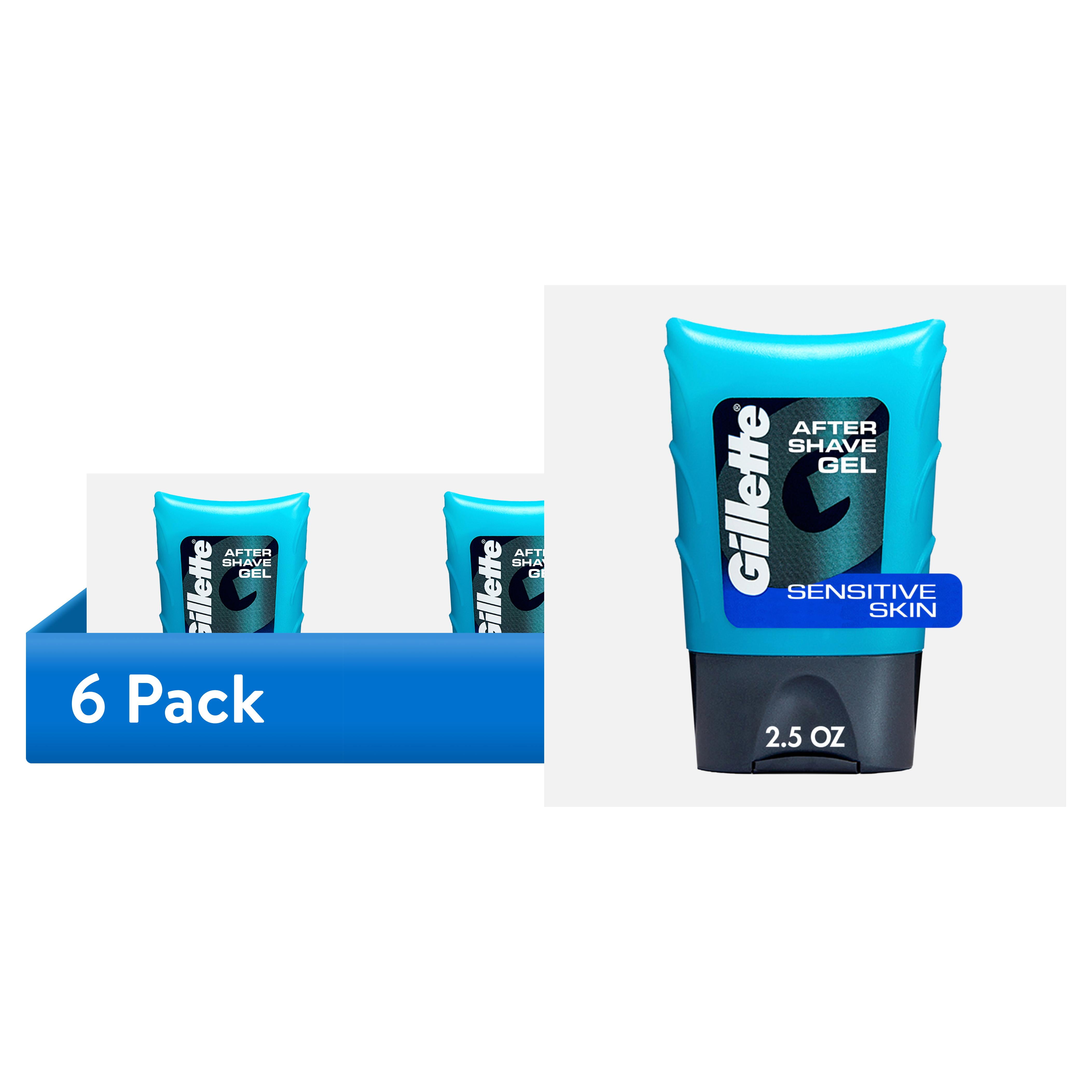 (6 pack) Gillette Aftershave Gel for Men, Sensitive Skin, Light ...