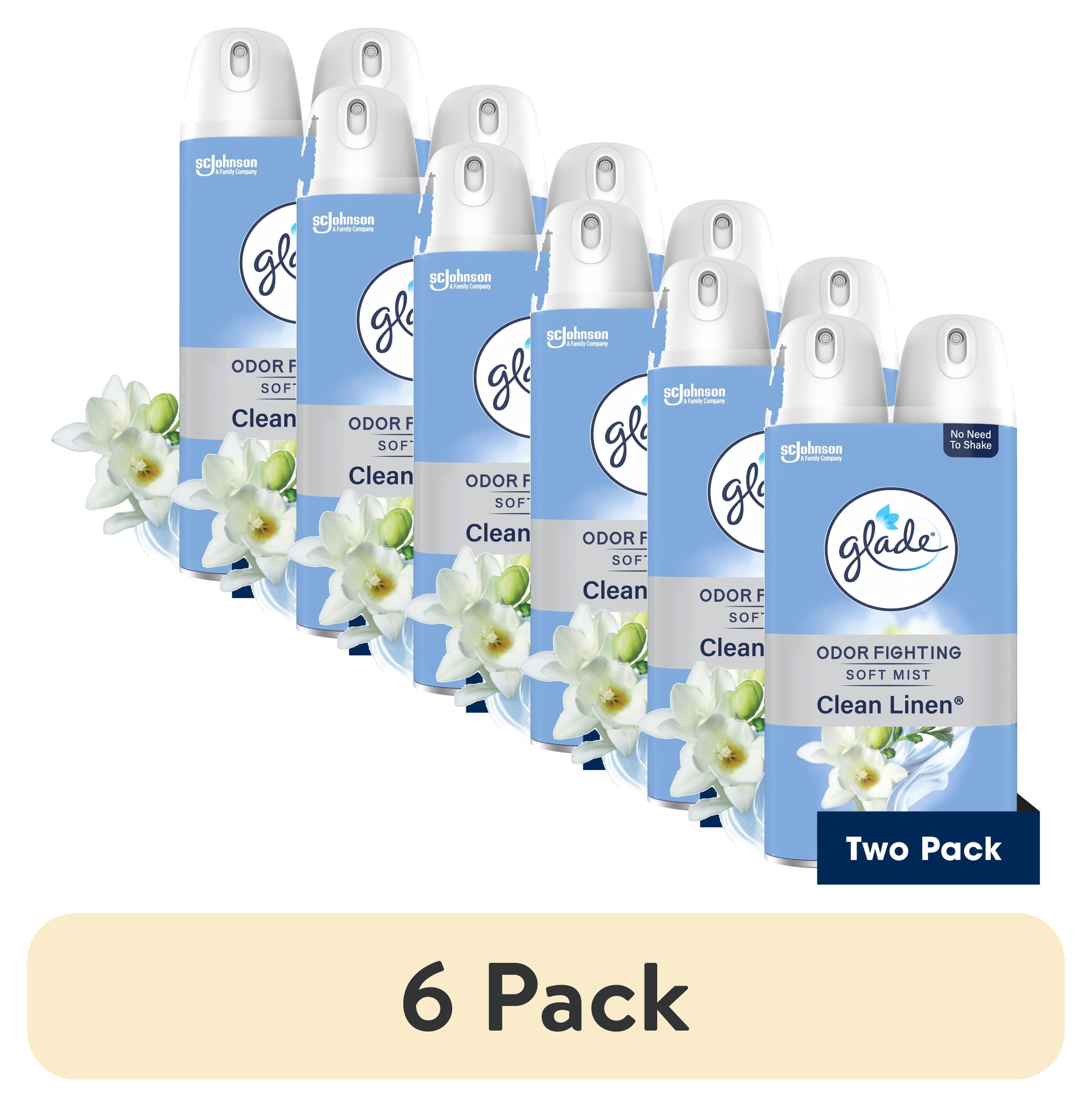 (6 pack) Glade Air Freshener Spray, Clean Linen Scent, Fragrance ...