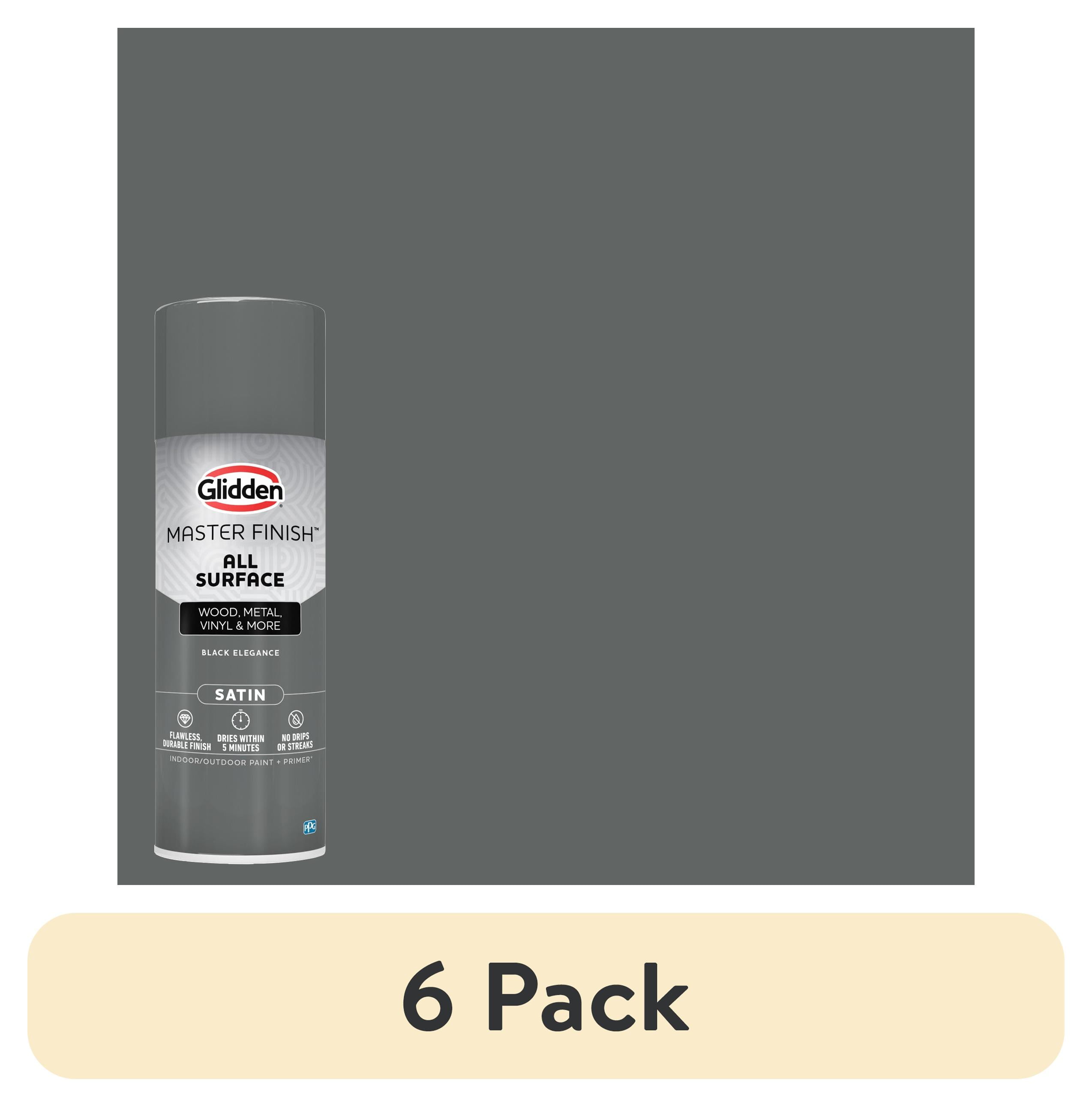 (6 pack) Glidden Master Finish 12 oz. Satin Black Elegance Interior ...