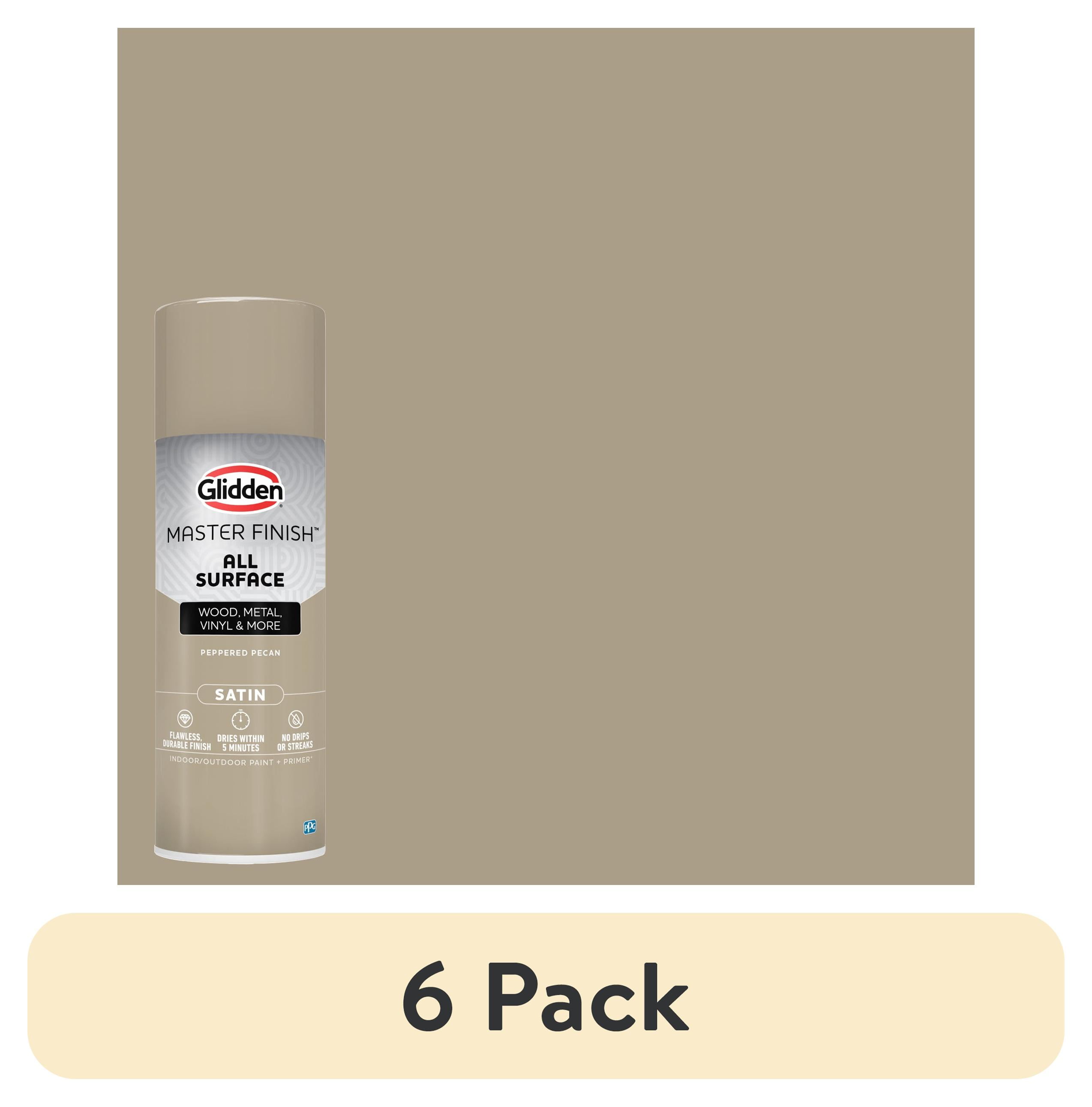 (6 pack) Glidden Master Finish 12 oz. Satin Peppered Pecan Interior ...