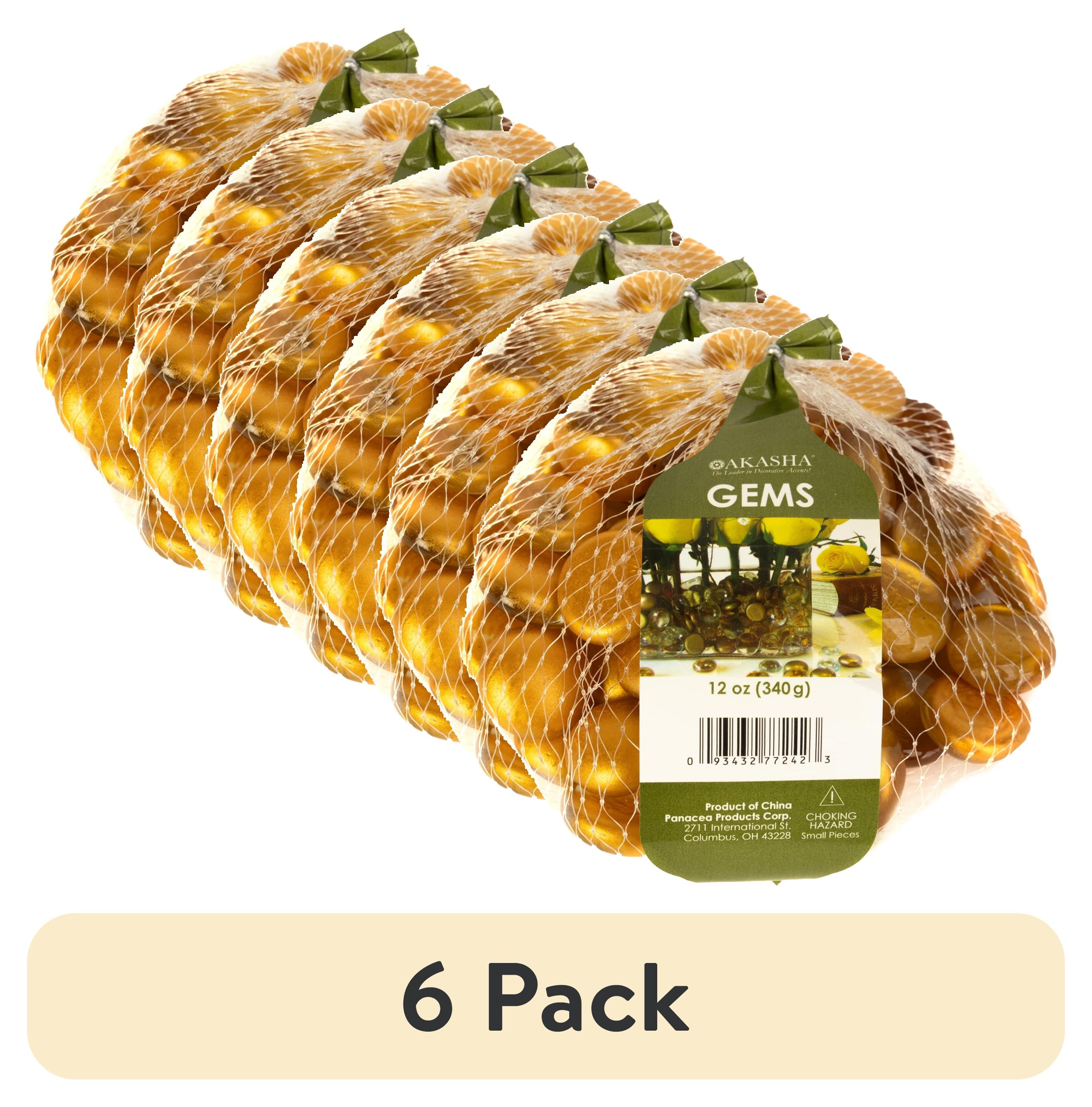 (6 pack) Gold Matte Metal Glass Gems 12 oz. - Walmart.com