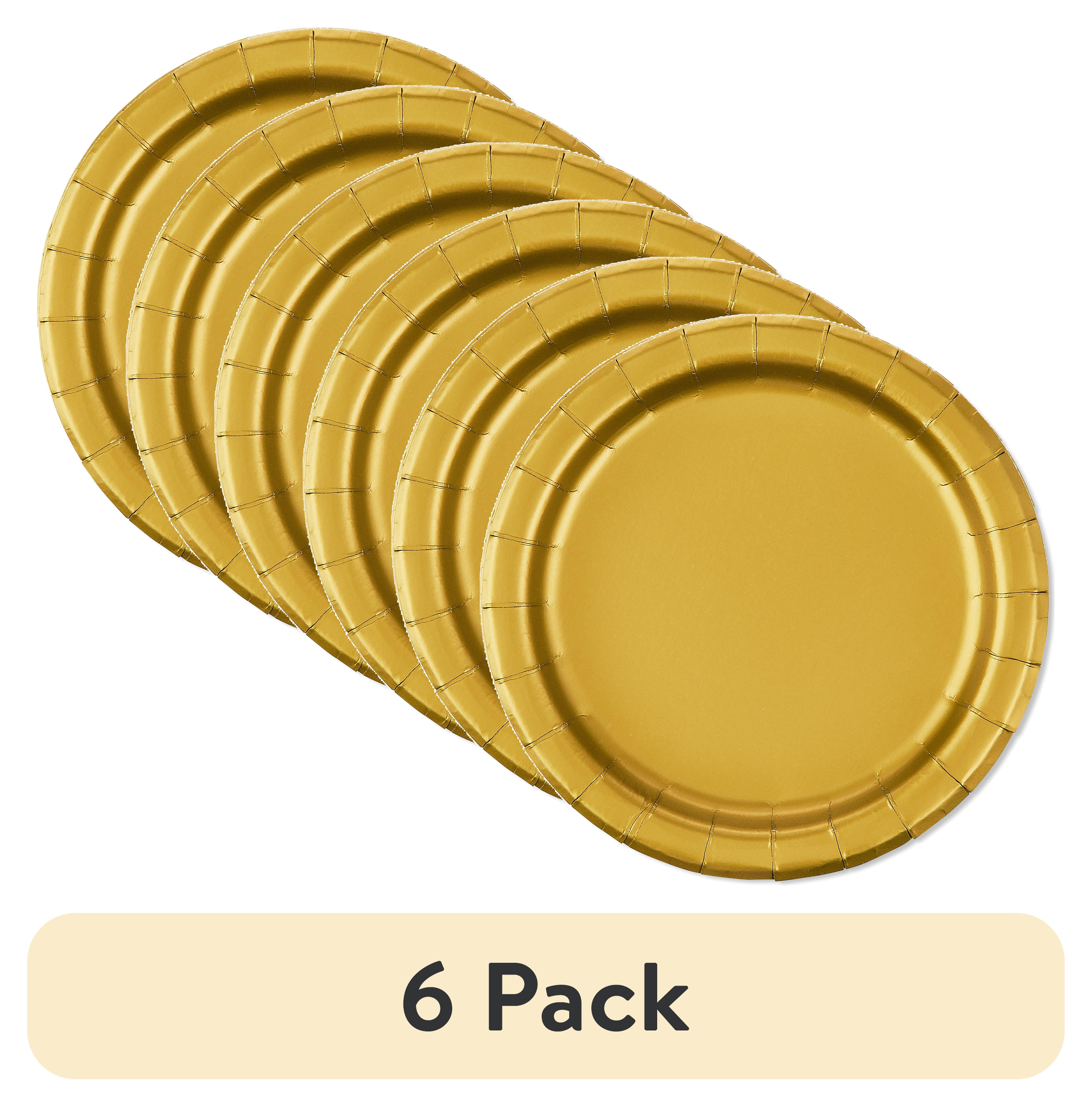 (6 pack) Disposable Paper Plates, 7", Gold, 24 Count, by Way To ...